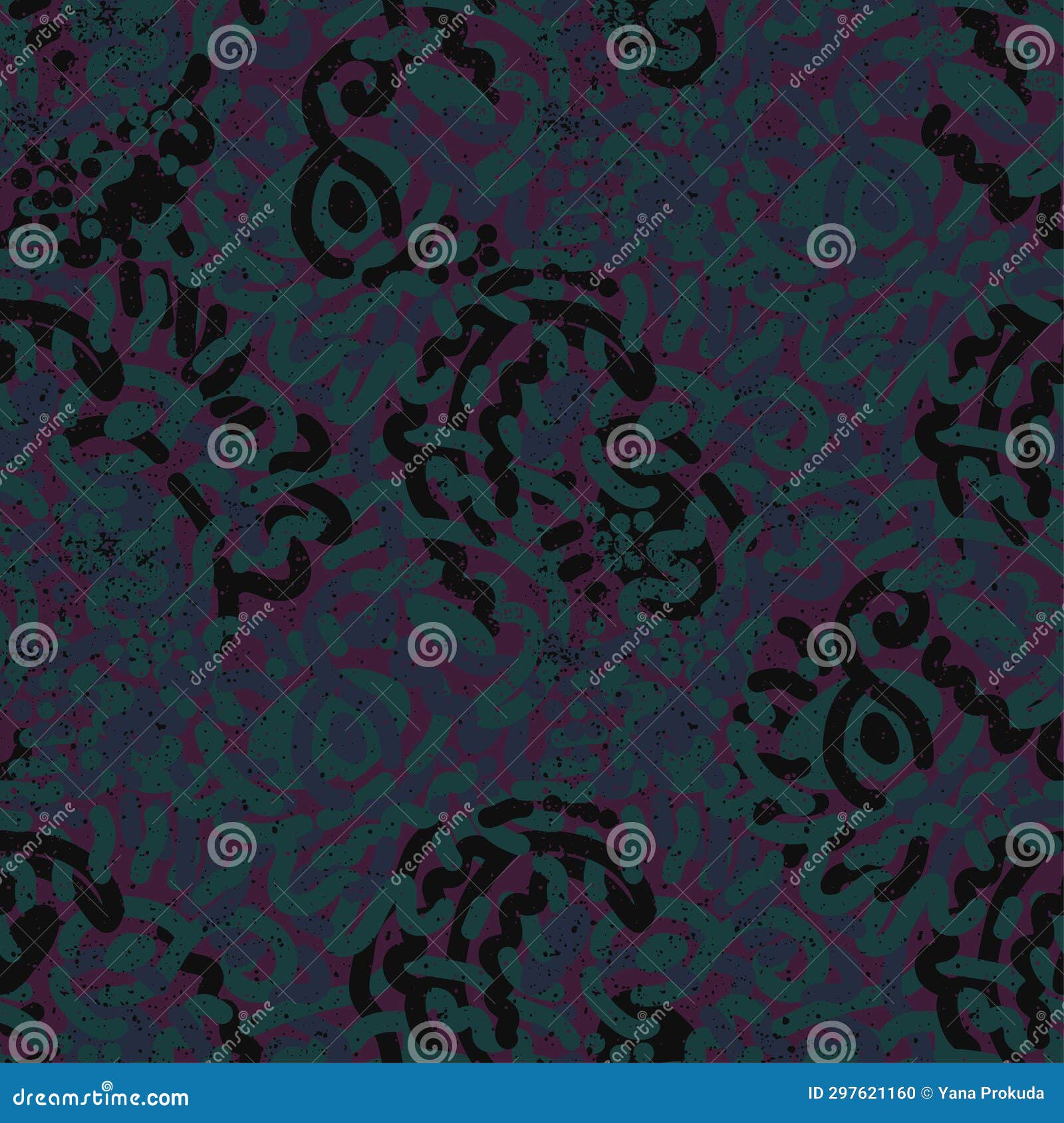 Seamless Vector Colorful Hippy Pattern with Wave Lines Stock ...