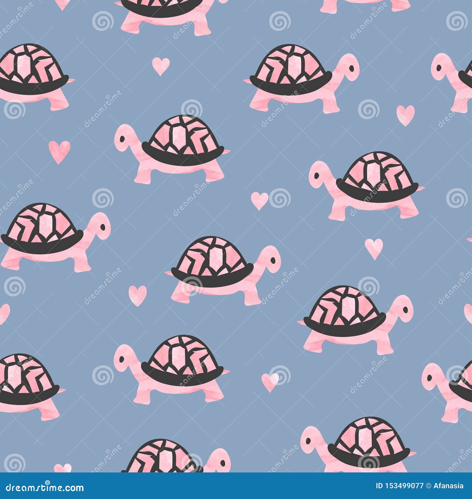 Seamless Vector Cute Tortoise Pattern for Kids. Stock Vector ...