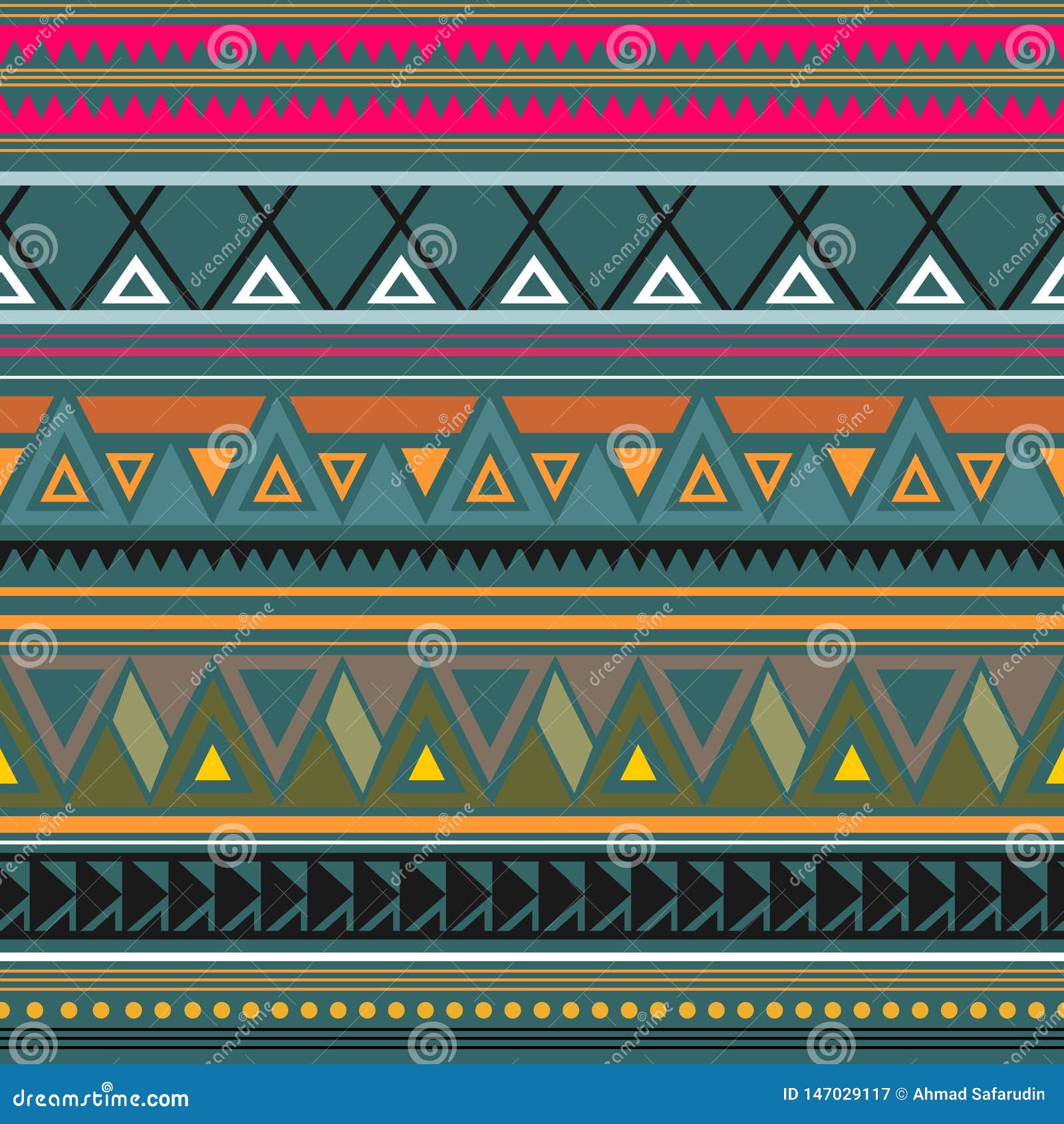 Aztec Triangle Pattern Cartoon Vector | CartoonDealer.com #77143397