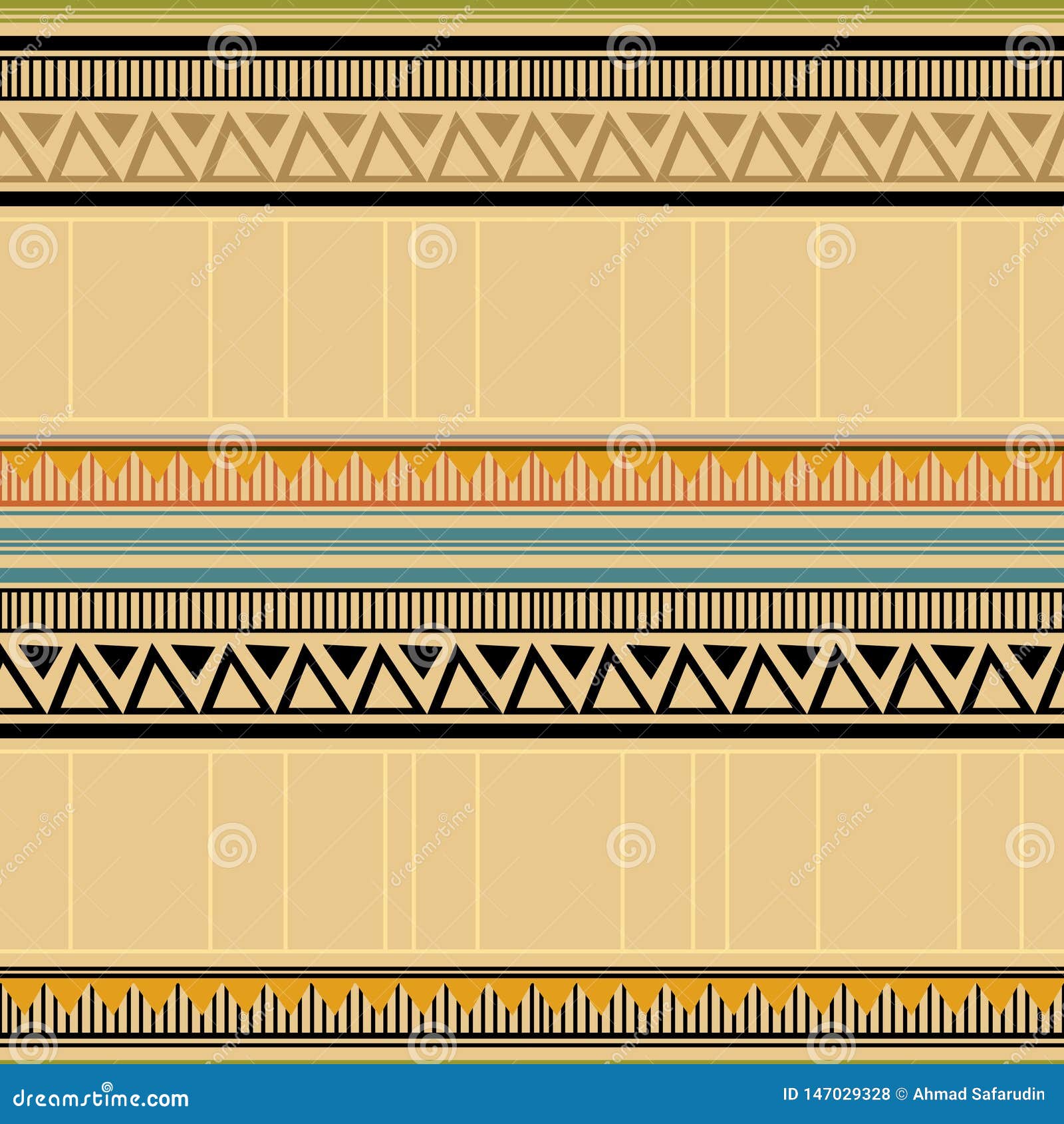 Seamless Vector Decorative Ethnic Pattern with Geometric Ornaments ...