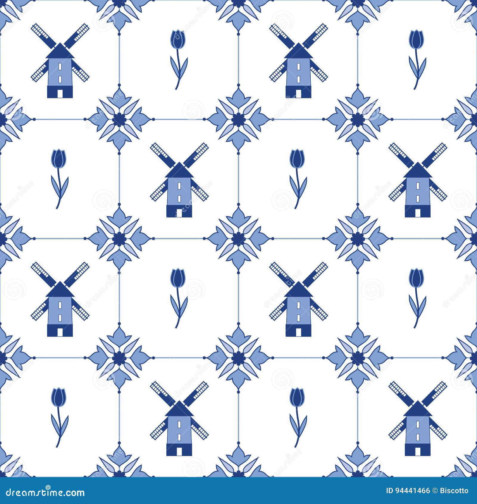 Seamless Vector Delftware Pattern Stock Vector - Illustration of ...