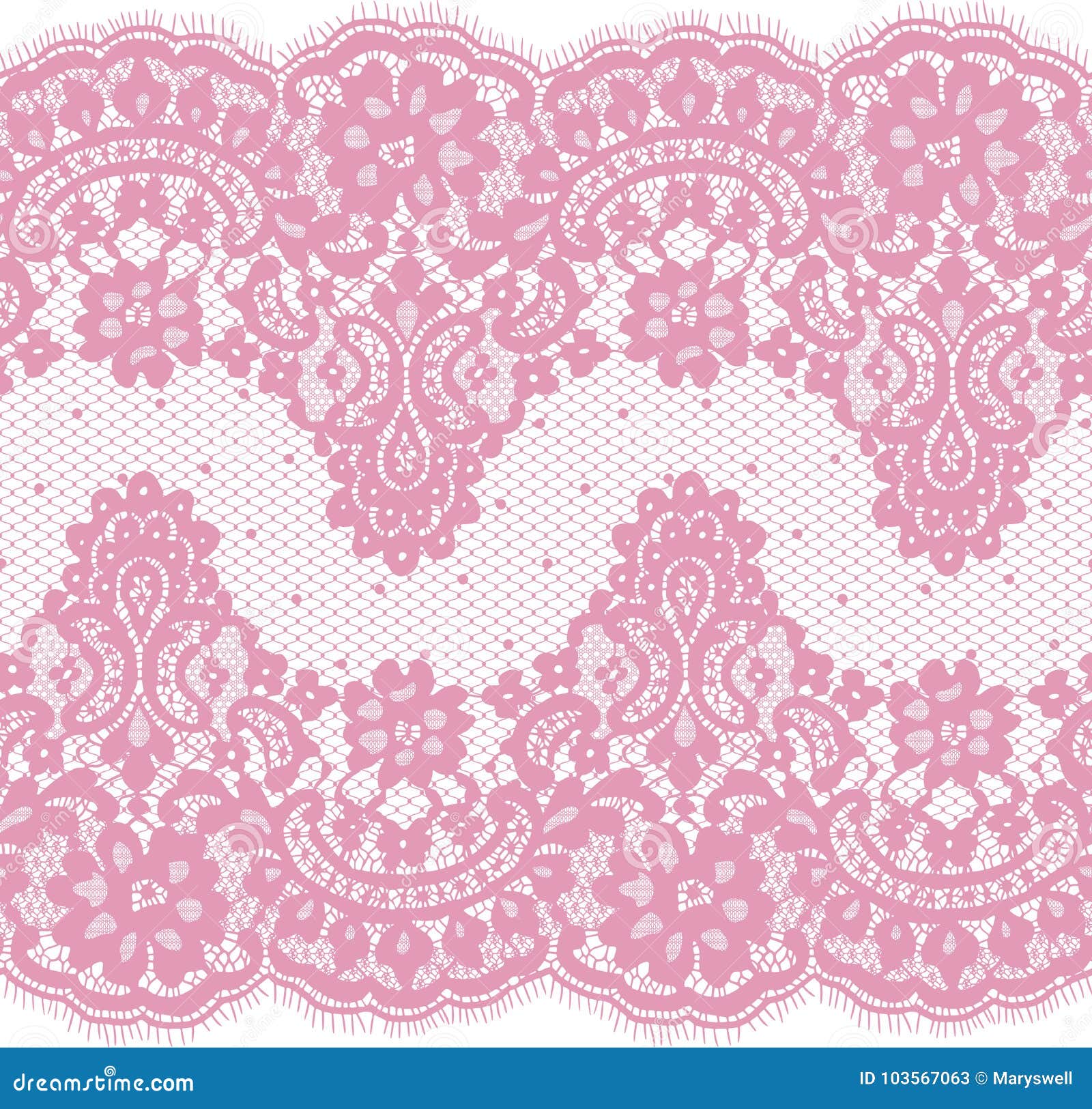 Seamless Vector Pink Lace Pattern Stock Vector - Illustration of lacy ...