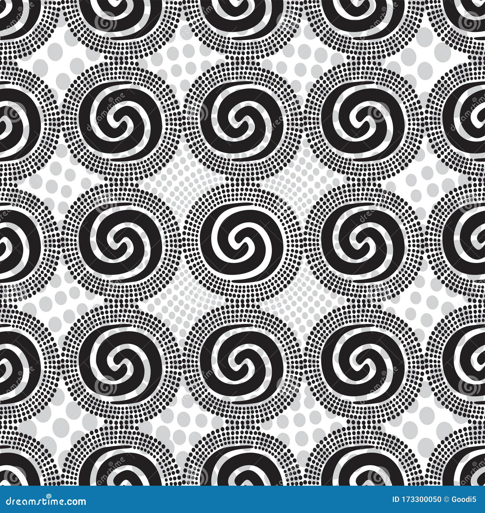 Seamless African Design Swirl Dot Pattern Stock Illustration ...