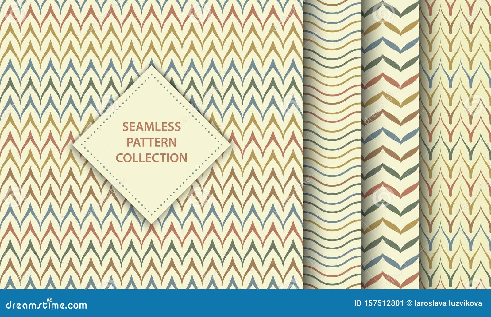 Seamless Vector Ethnic Textile Pattern Set. Abstract Background ...