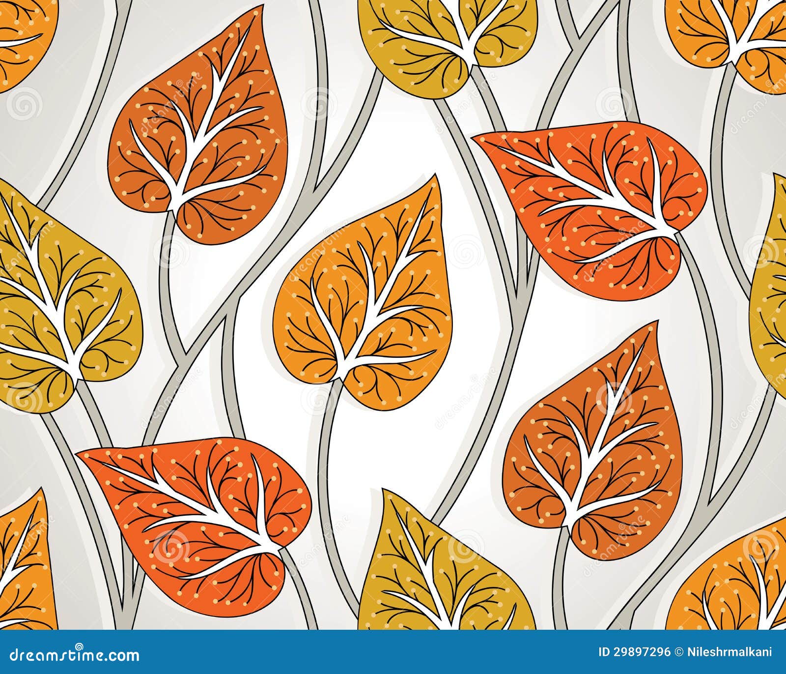 Seamless Fancy Leaves Wallpaper Stock Vector - Illustration of ...