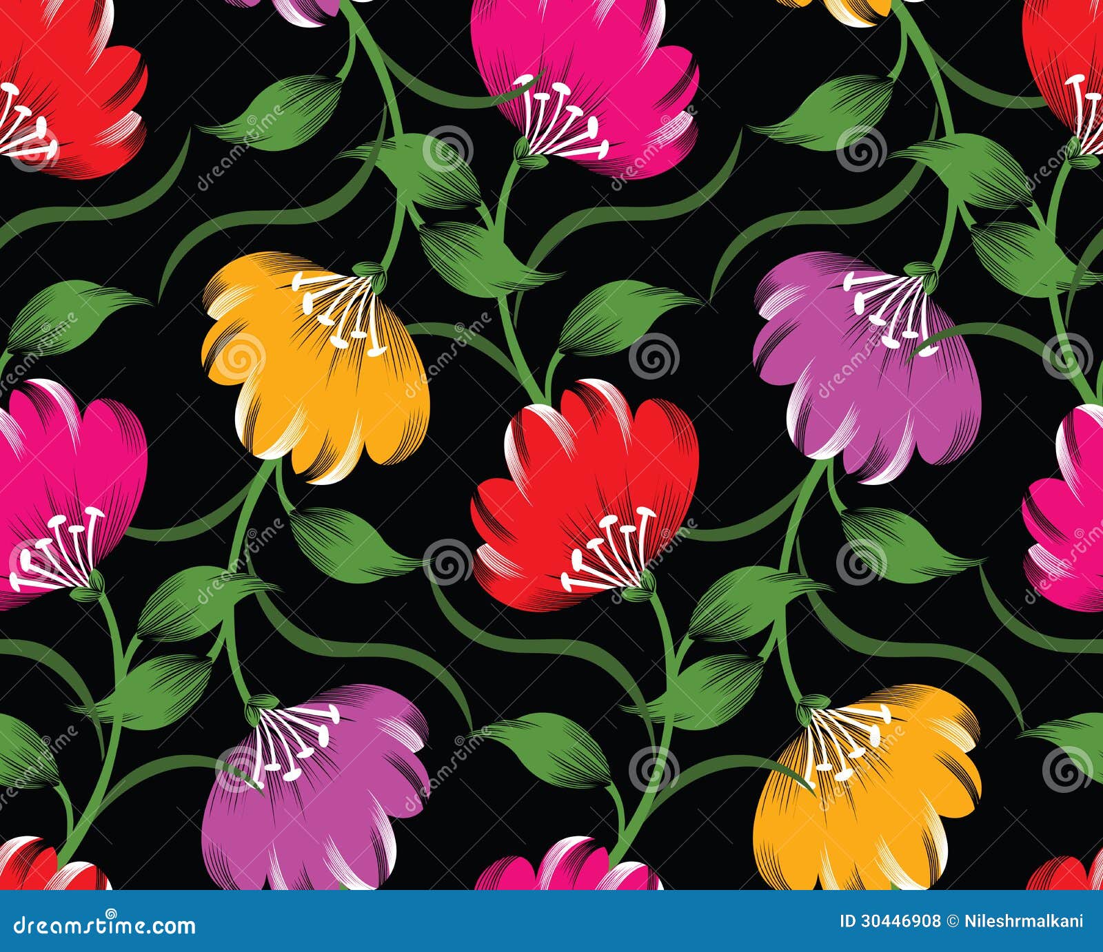 Seamless Vector Floral Design Stock Vector - Illustration of card ...