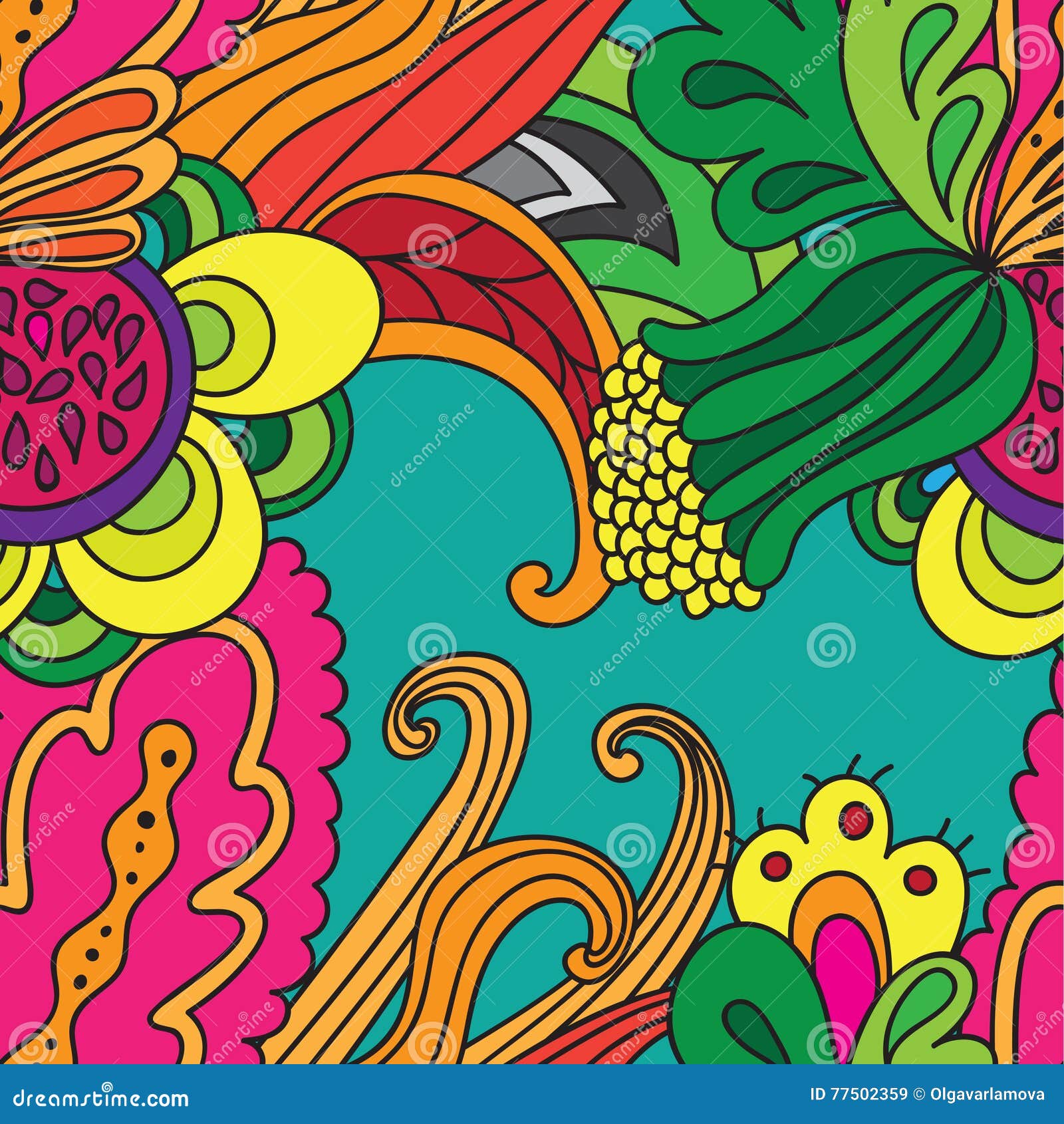 Seamless Vector Floral Pattern Stock Vector - Illustration of design ...