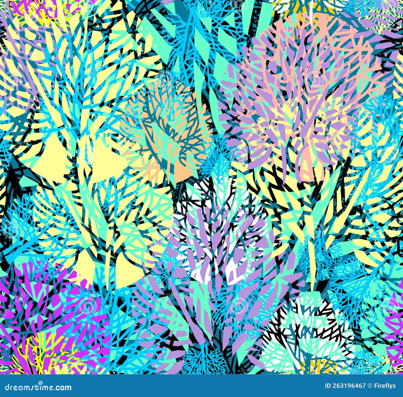 Seamless Vector Floral Print Stock Vector - Illustration of shrub ...