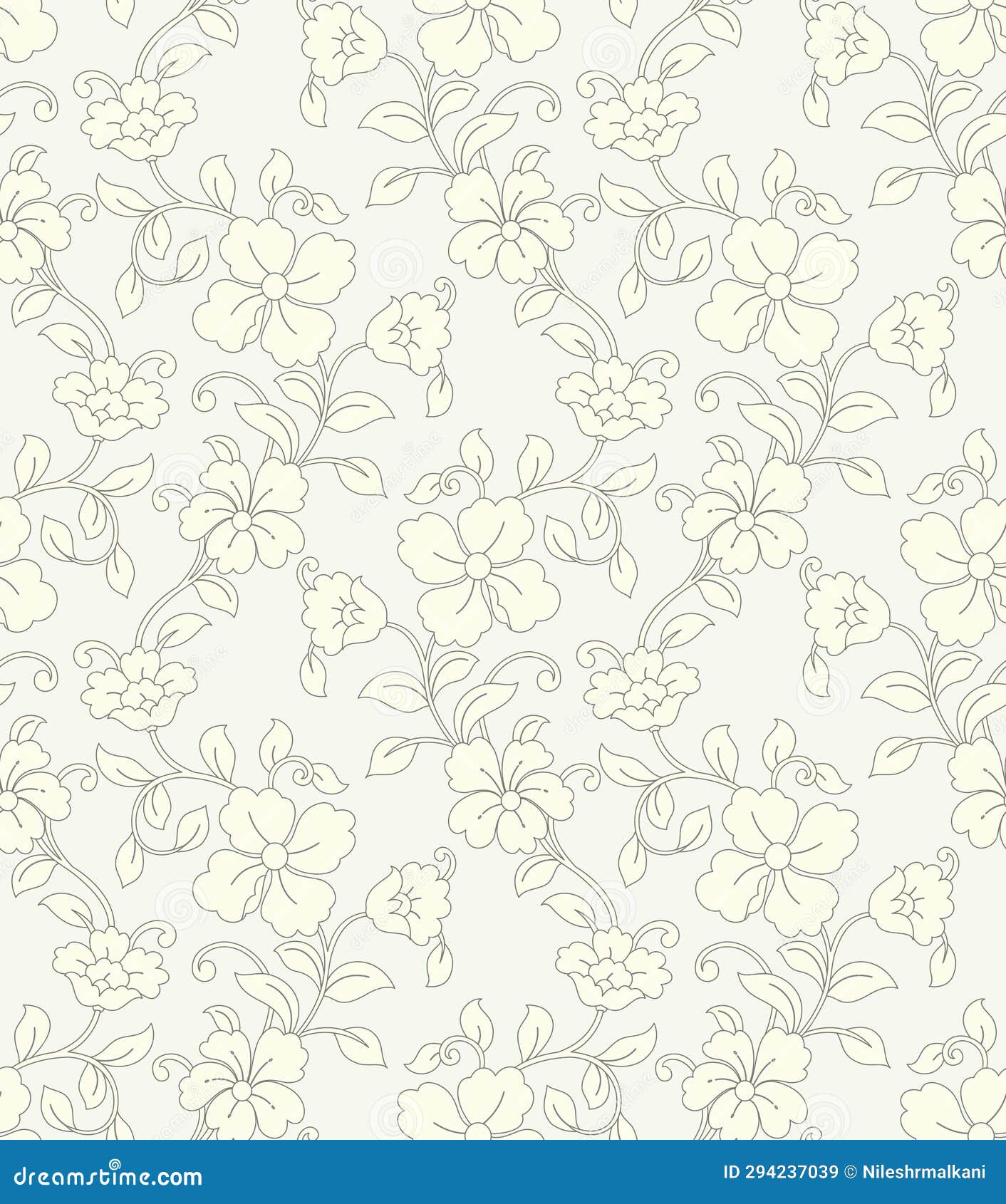 Seamless Vector Floral Wallpaper Pattern Design Stock Vector ...