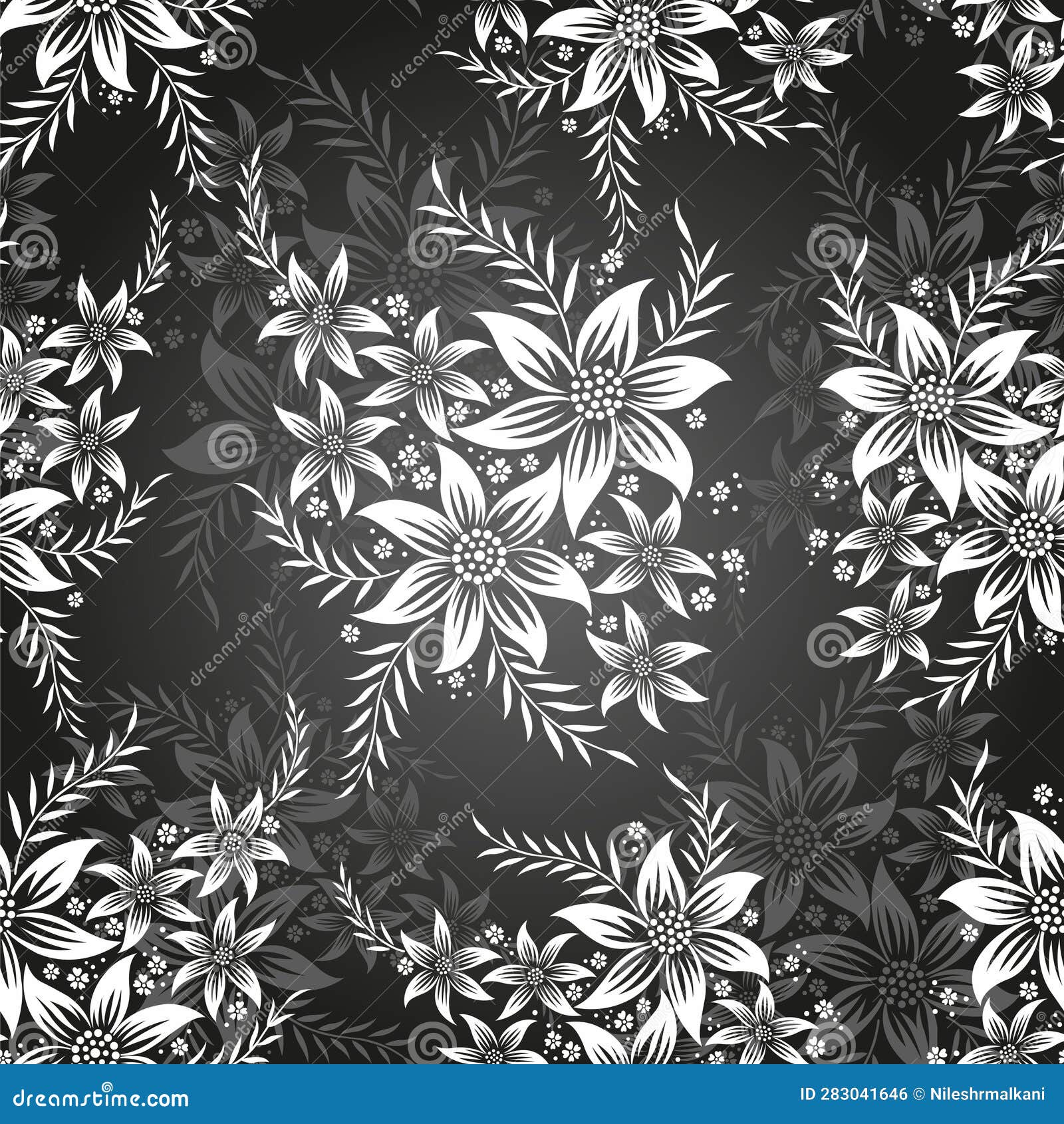 Seamless Vector Flower Pattern Design Stock Vector - Illustration of ...