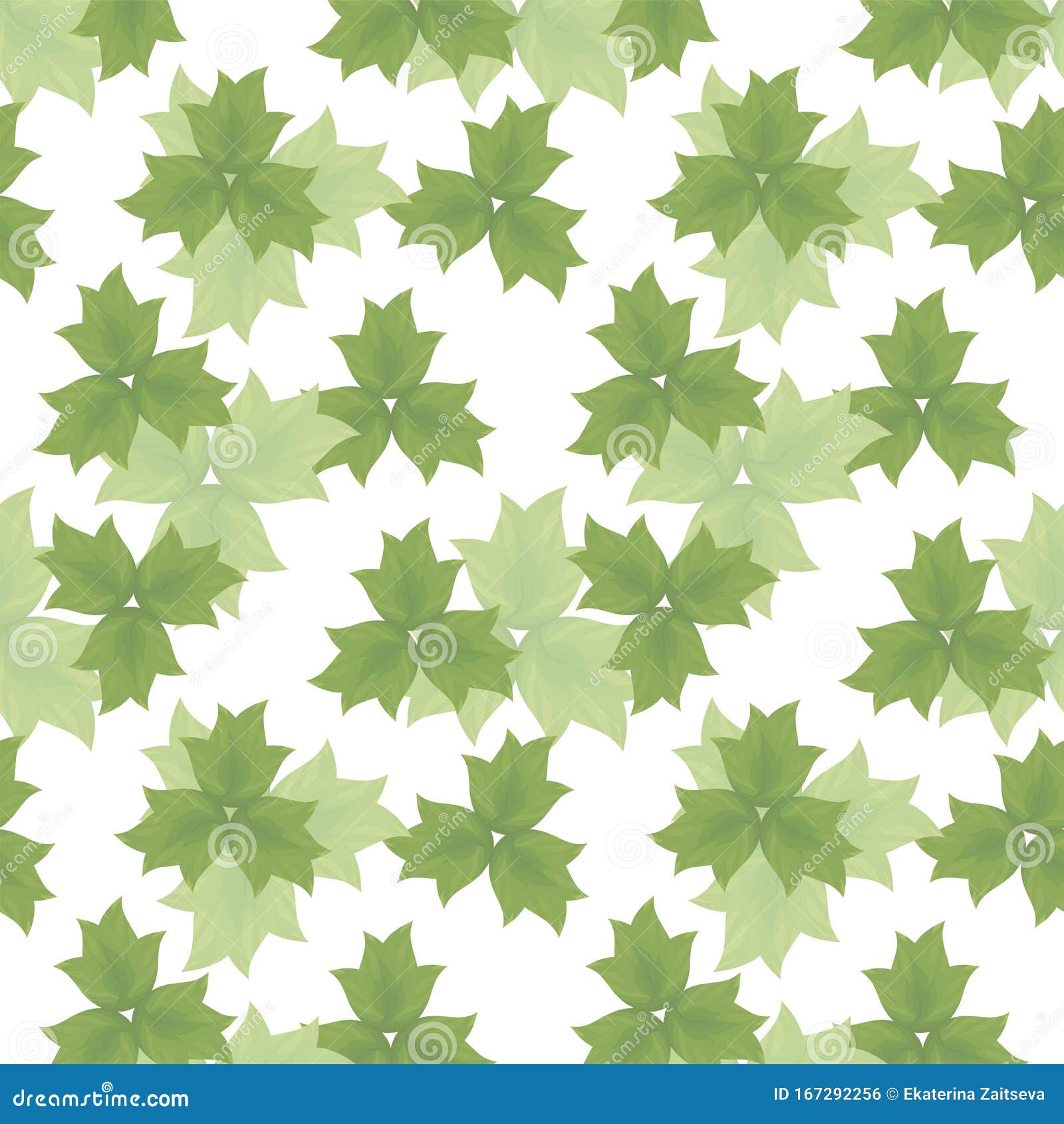 Seamless Vector Fresh Abstract Pattern with Green Forest Elements with ...
