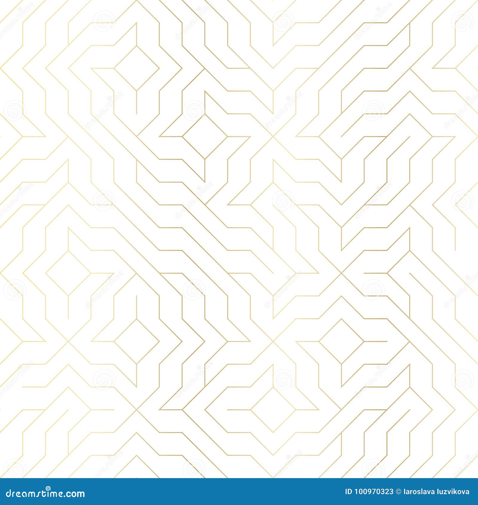 Seamless Vector Geometric Golden Line Pattern. Abstract Background with ...