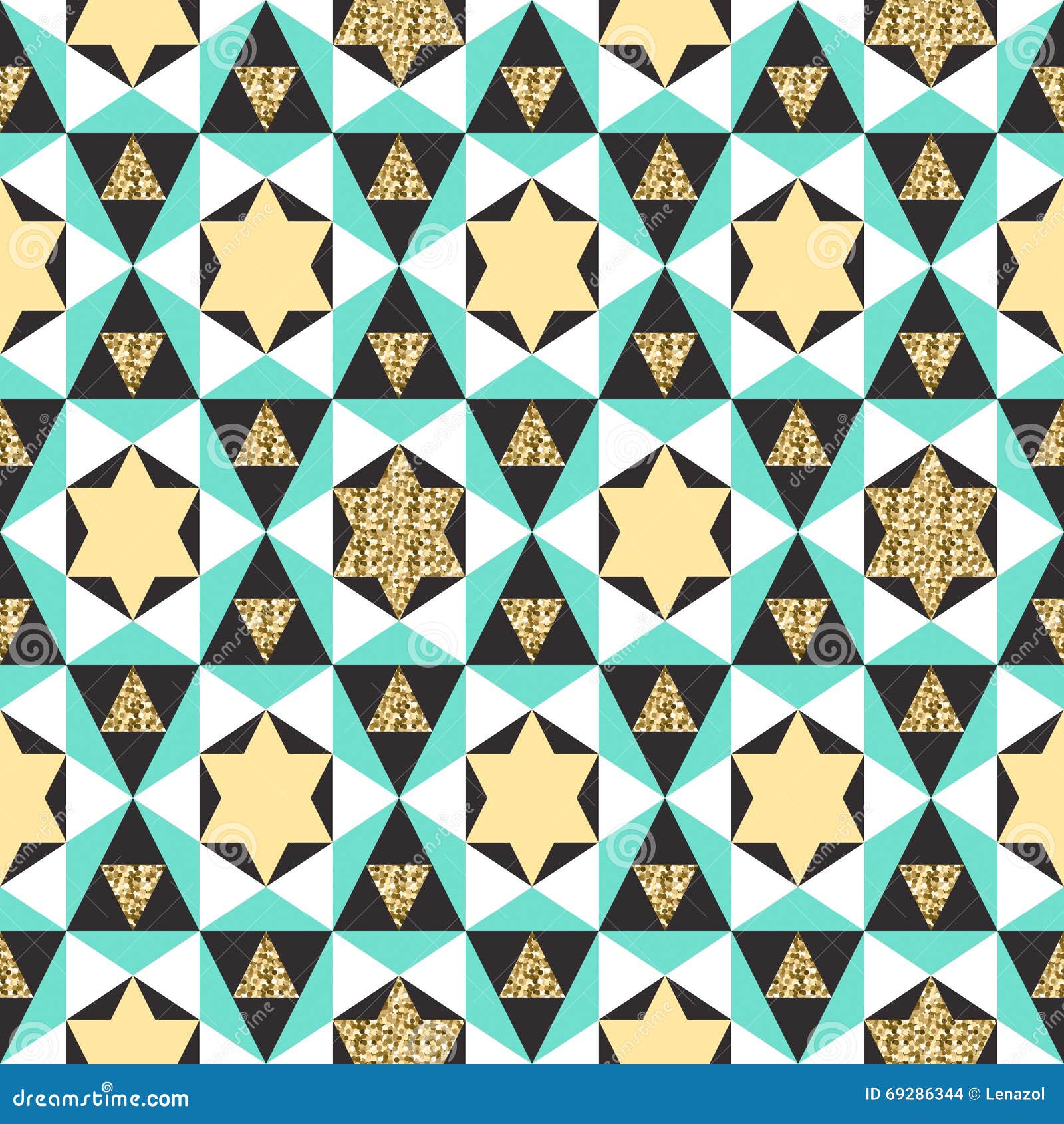 Seamless Vector Geometric Golden Pattern Stock Vector - Illustration of ...