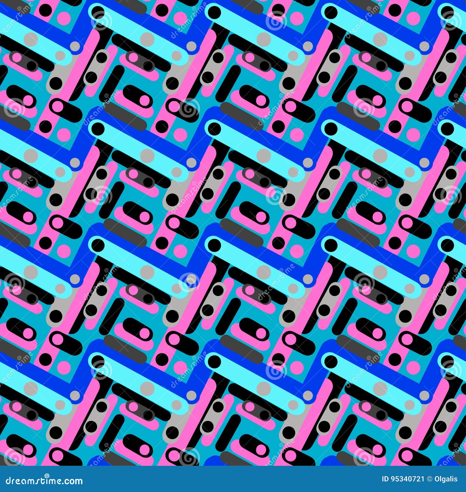 Seamless Vector Geometric Pattern. Brush Pen Hand Drawn Doodle a Stock ...