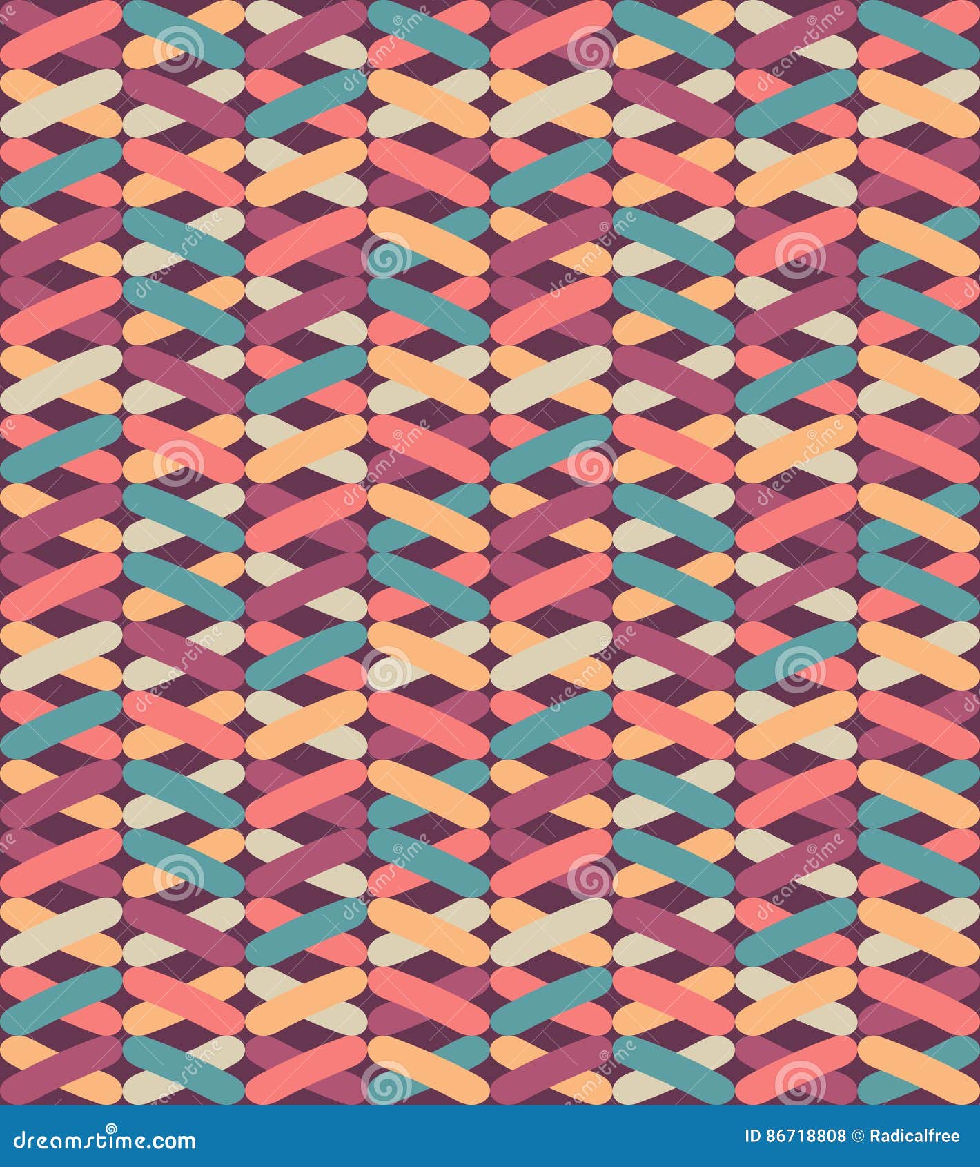 Seamless Vector Geometric Pattern with Colorful Crosses. Endless Zigzag ...