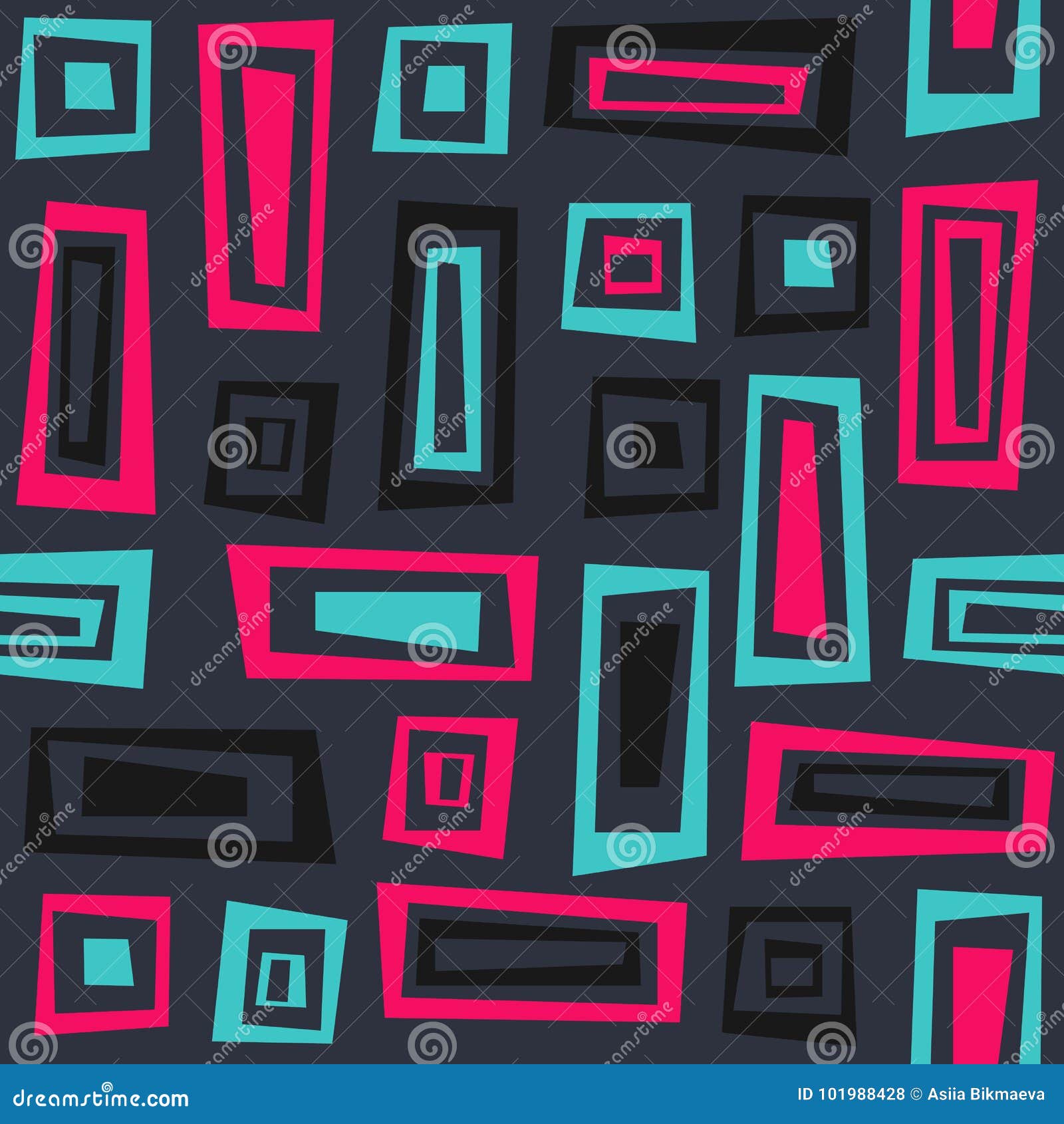 Seamless Vector Geometric Pattern with Hand-drawn Rectangles. Ab Stock ...