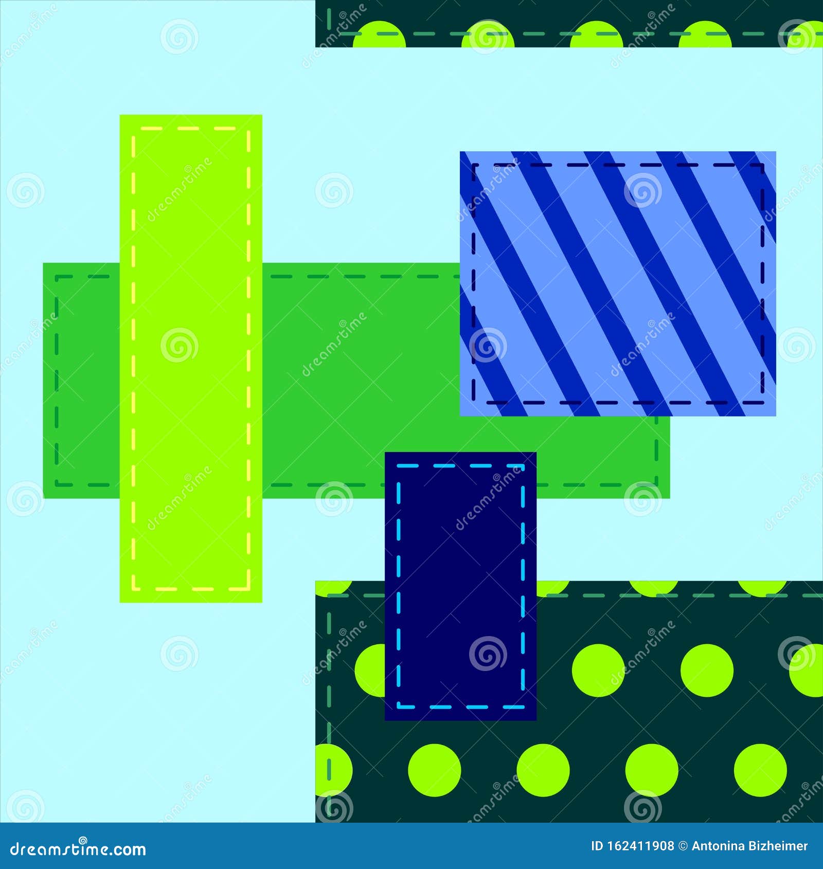 Seamless Vector Geometric Pattern of Pieces of Different Fabrics; from ...