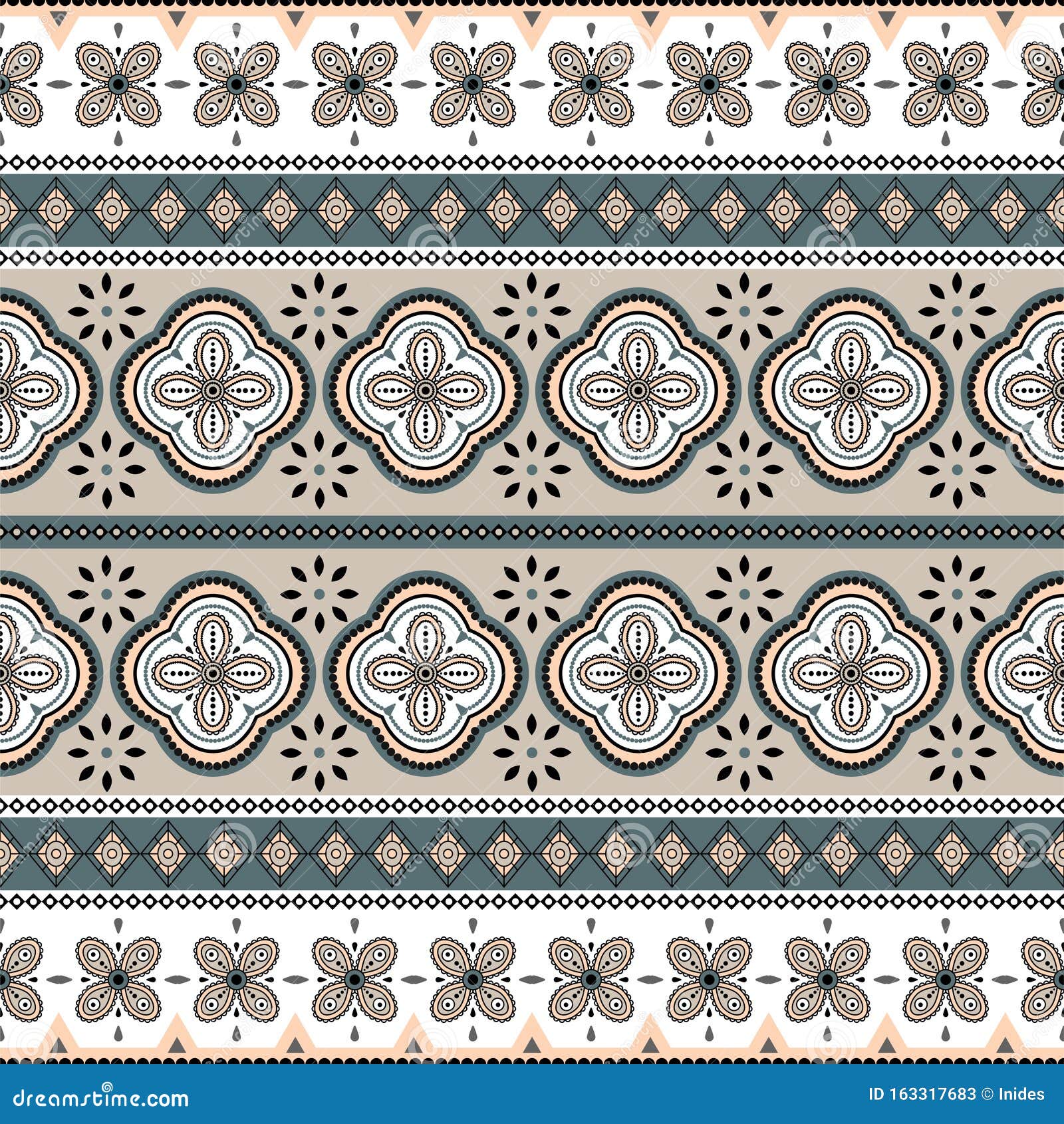 Seamless Vector Geometric Rosette Pattern Background Stock Vector ...