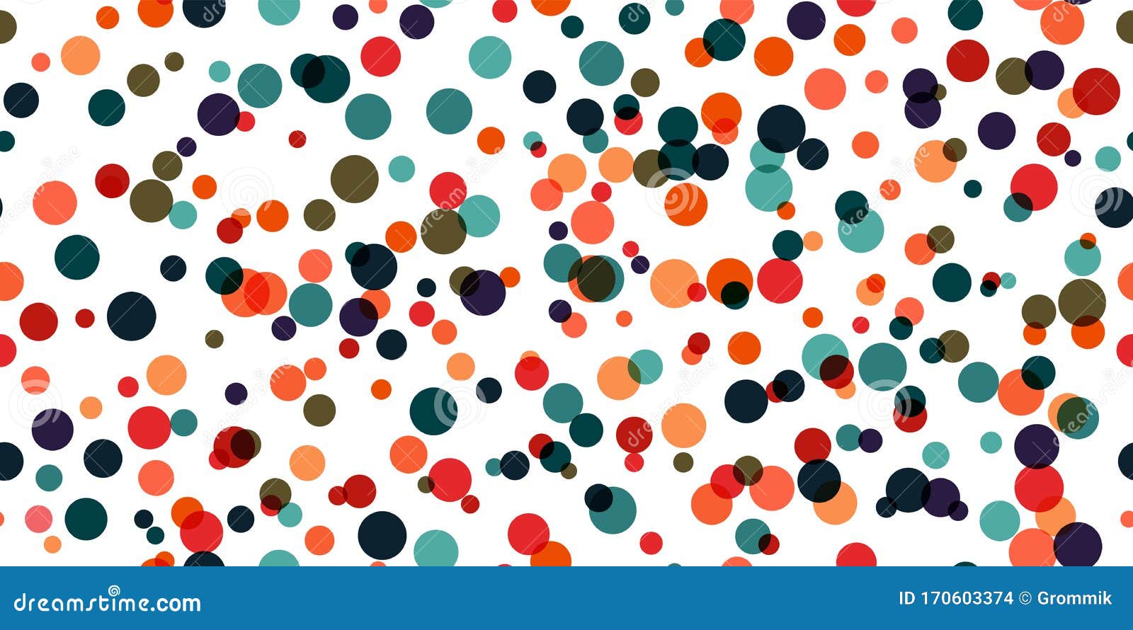 Seamless Vector Geometric Stock Pattern of Colored Circles of Different ...