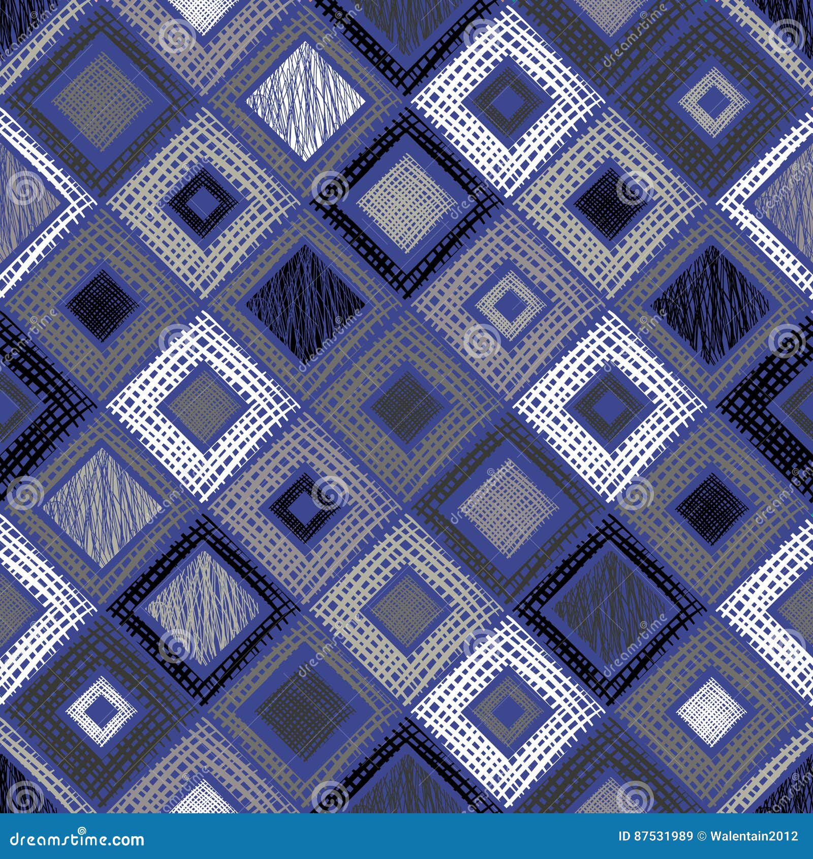 Seamless Vector Geometrical Pattern with Rhombus, Squares, Rectangles ...
