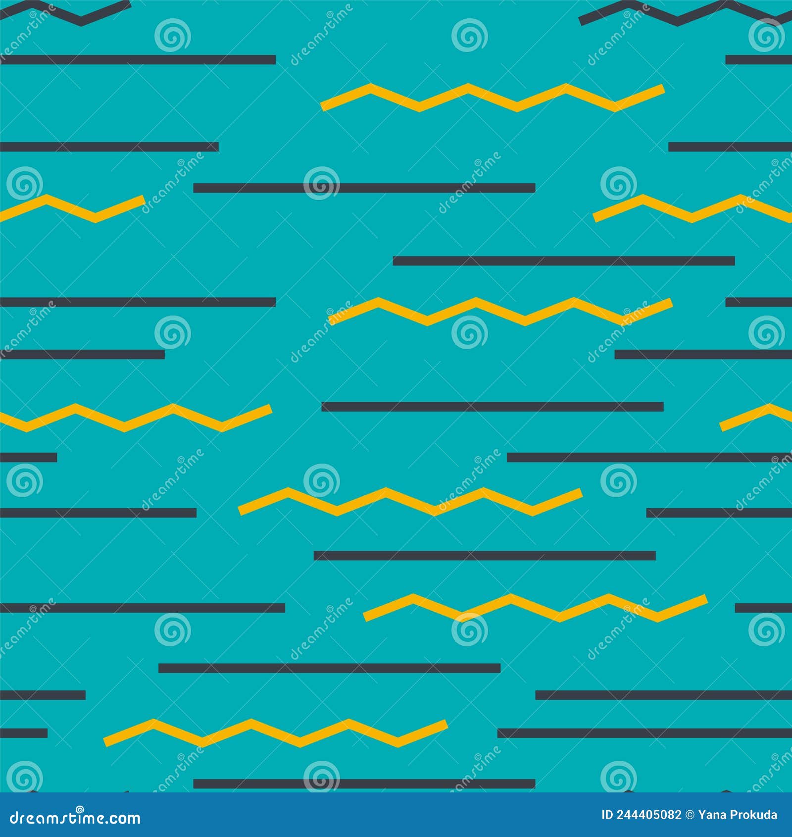 Seamless Vector Geometry Pattern with Straight Lines and Curved Lines ...