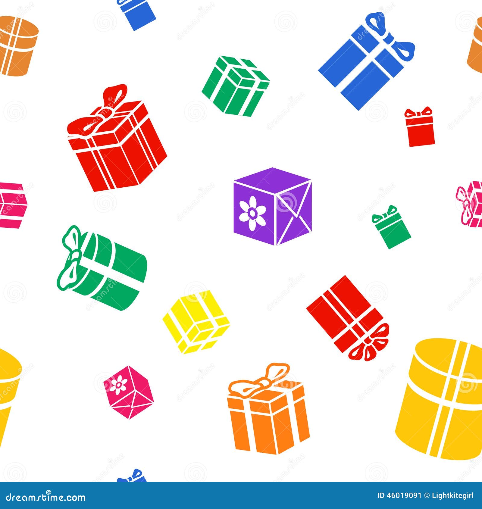 Seamless Vector Gift Pattern, Colored Gift Boxes Stock Vector ...