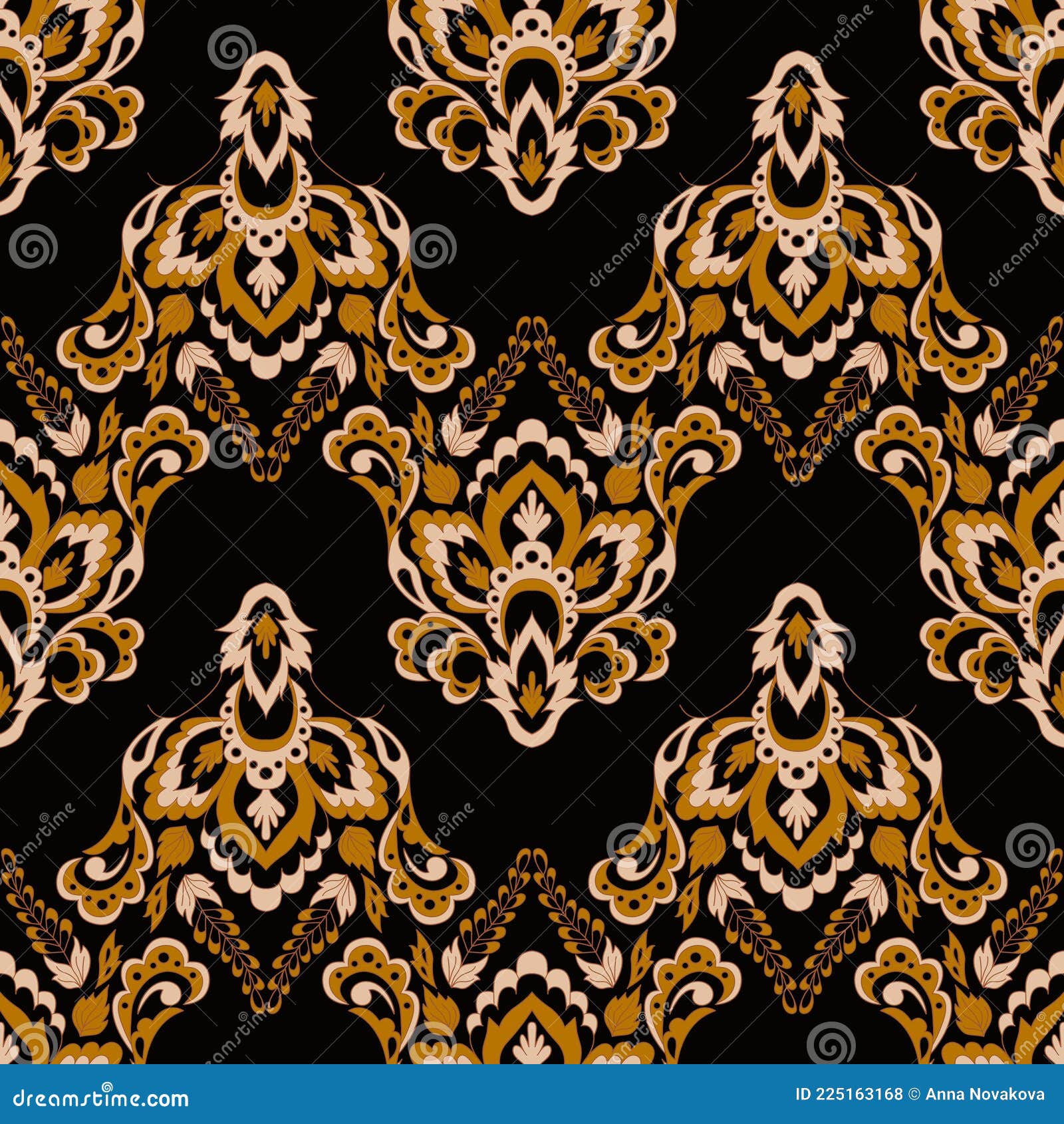 Seamless Vector Gold Pattern. Stock Vector - Illustration of flat ...
