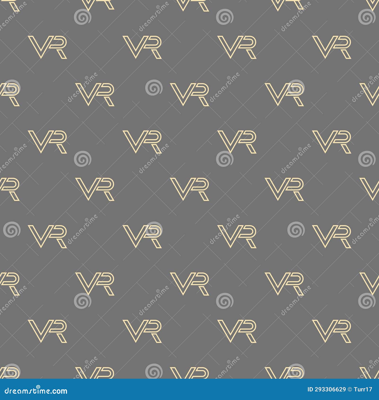 Seamless Vector Modern Pattern with VR Logos Stock Illustration ...