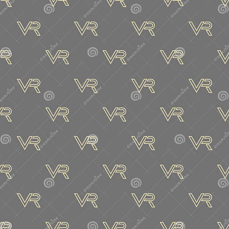 Seamless Vector Modern Pattern with VR Logos Stock Illustration ...