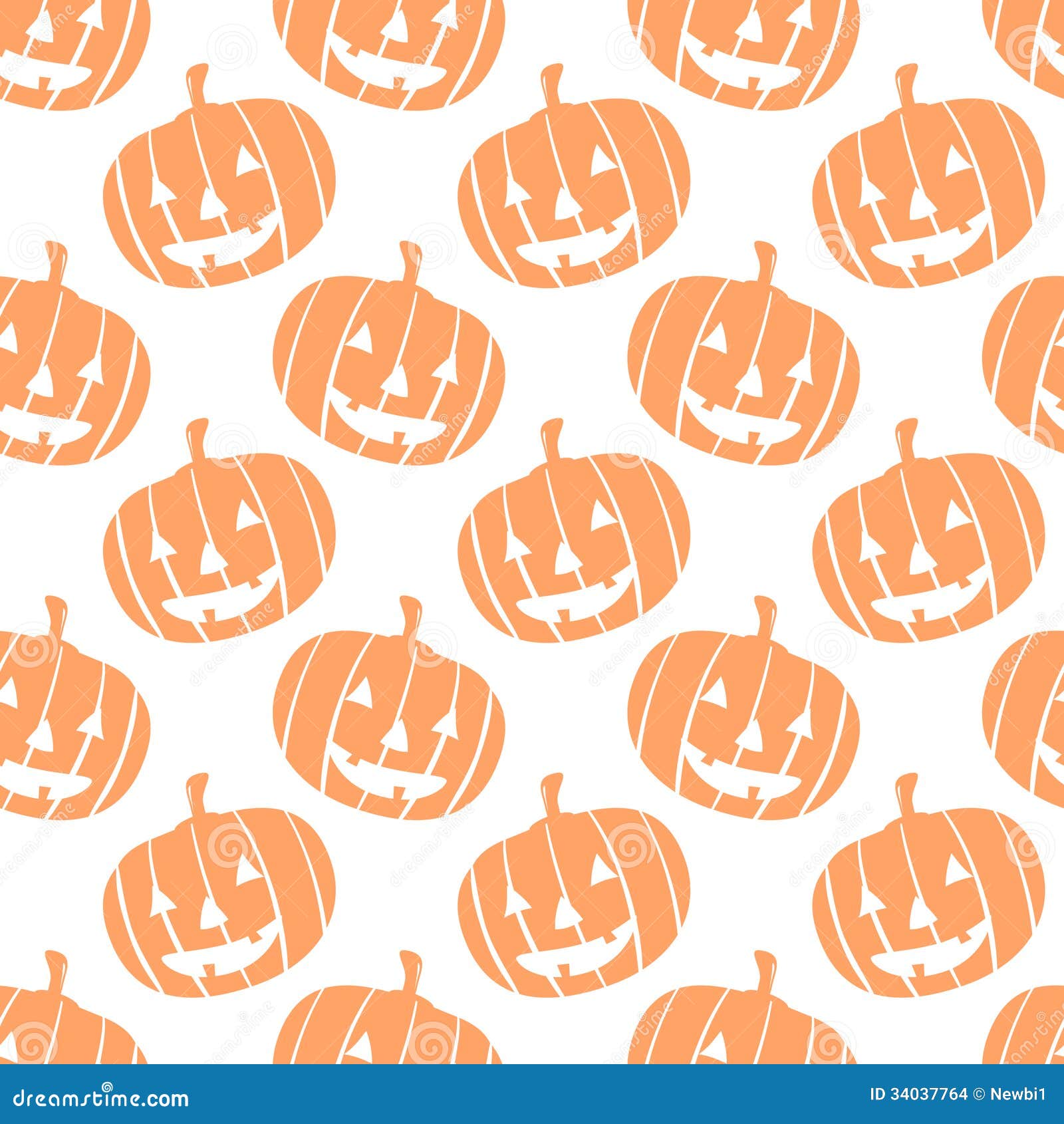 Seamless Vector Halloween Pattern with Pumpkins Stock Vector ...
