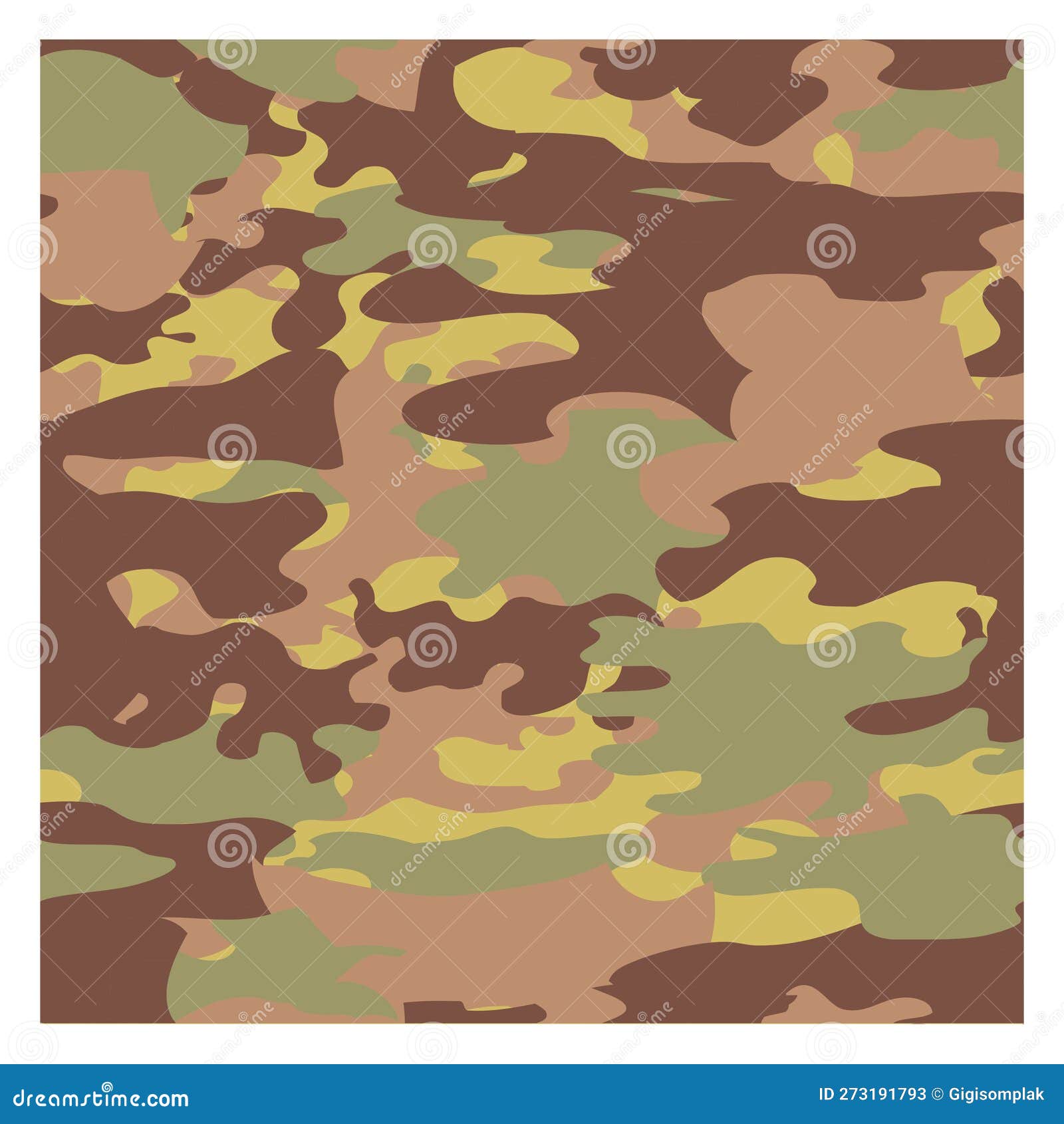 Seamless Vector Hand Draw Sketch Abstract Brown Camouflage Stock Vector ...