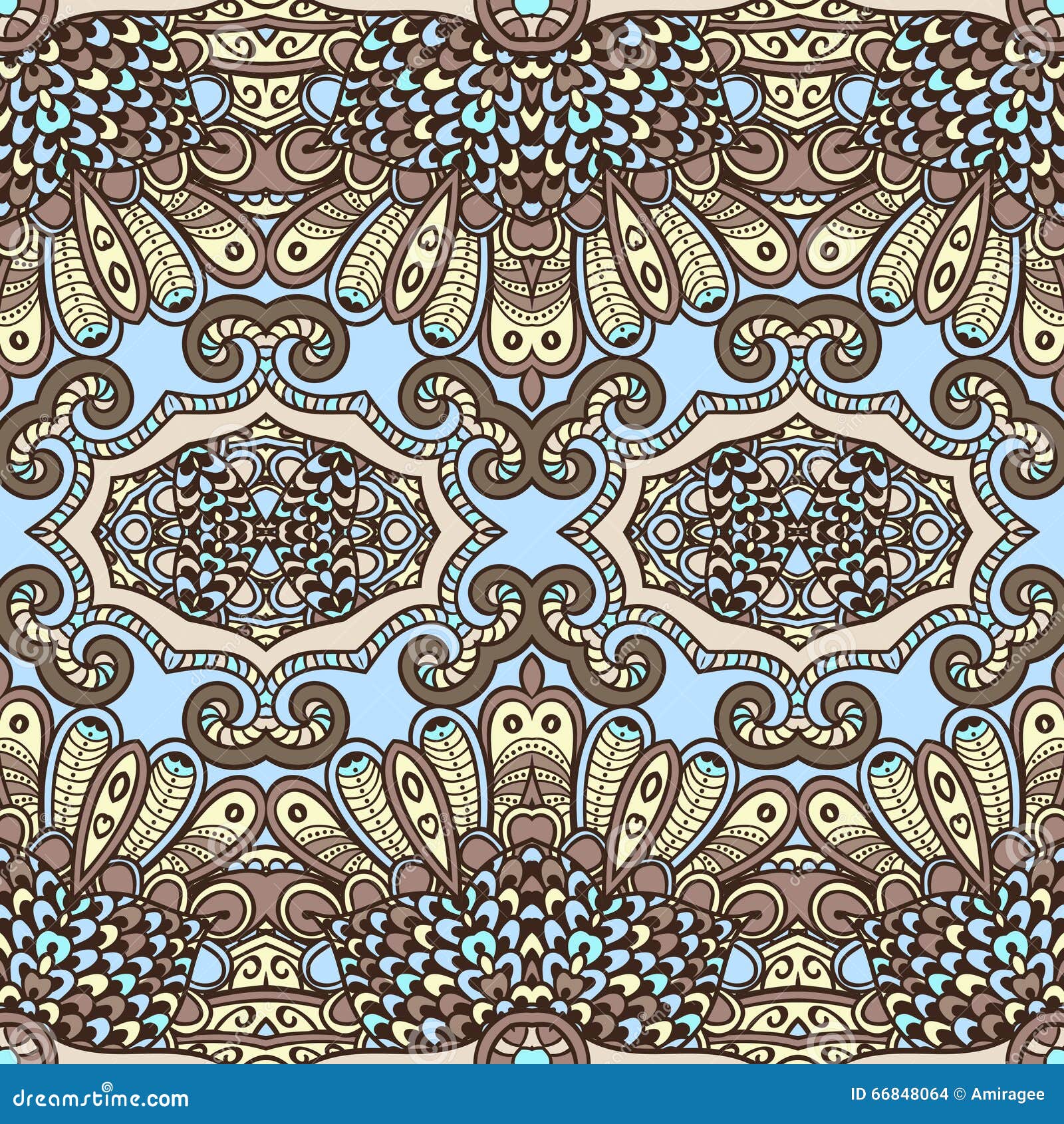 Seamless Vector Hand Drawn Ethnic Pattern Stock Vector - Illustration ...