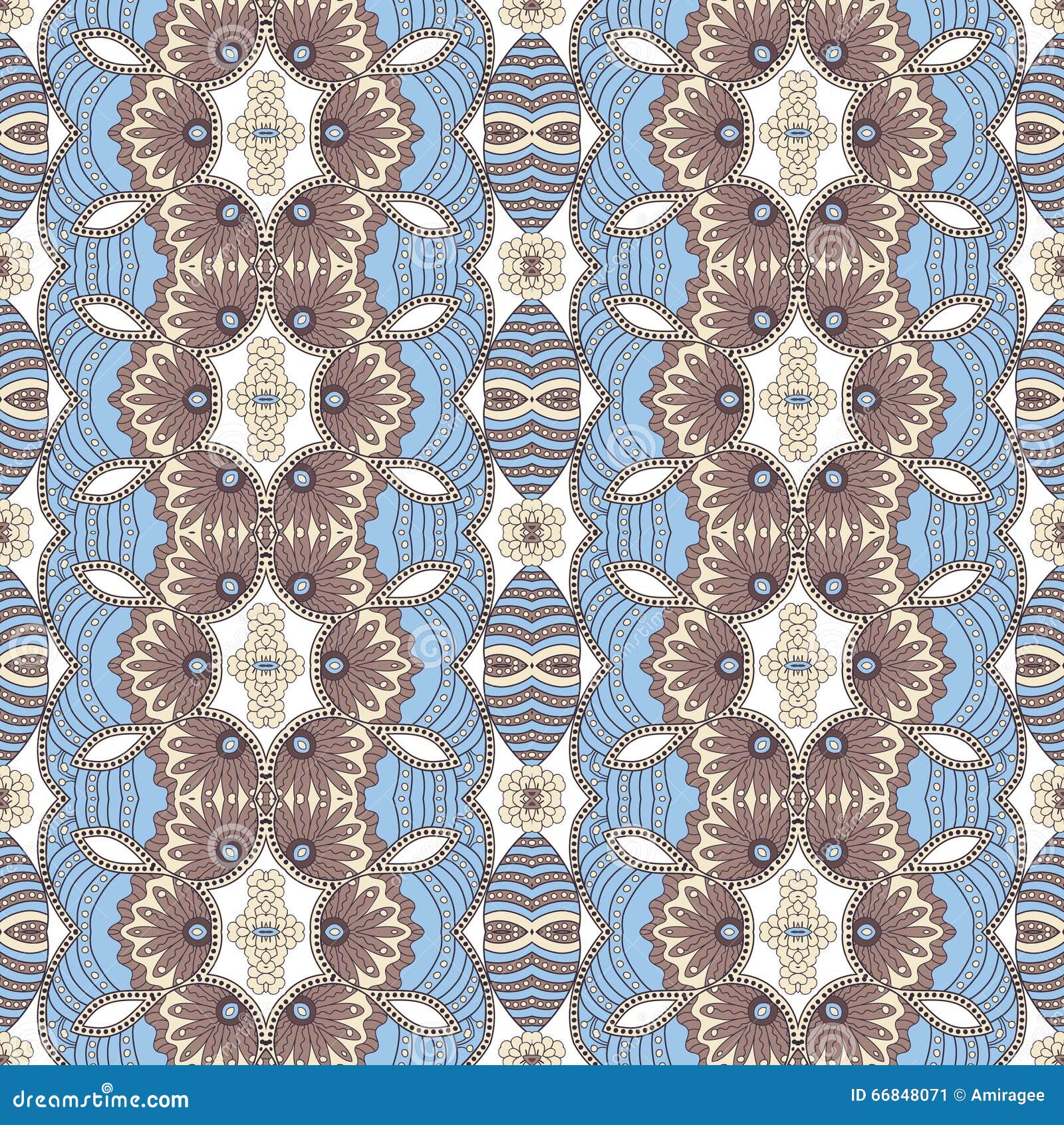 Seamless Vector Hand Drawn Ethnic Pattern Stock Vector - Illustration ...