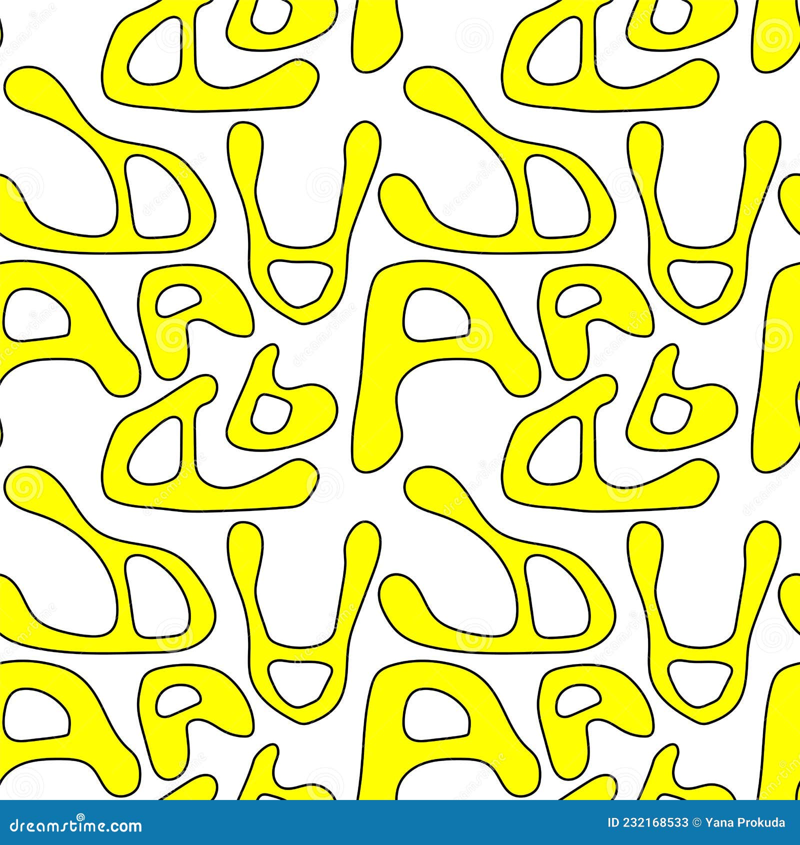 Seamless Vector Hand Drawn Pattern with Repeat Letter a Stock Vector ...