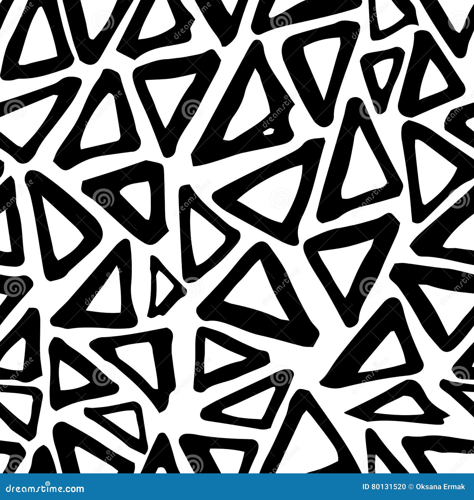 Seamless Vector Hand Drawn Triangle Pattern. Stock Vector ...