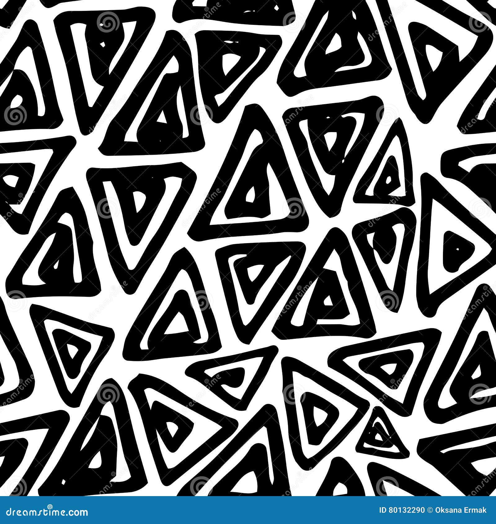 Seamless Vector Hand Drawn Triangle Pattern. Stock Vector ...