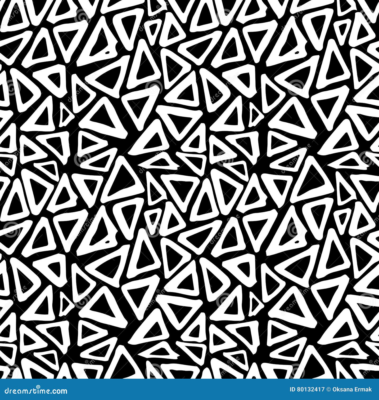 Seamless Vector Hand Drawn Triangle Pattern. Stock Vector ...