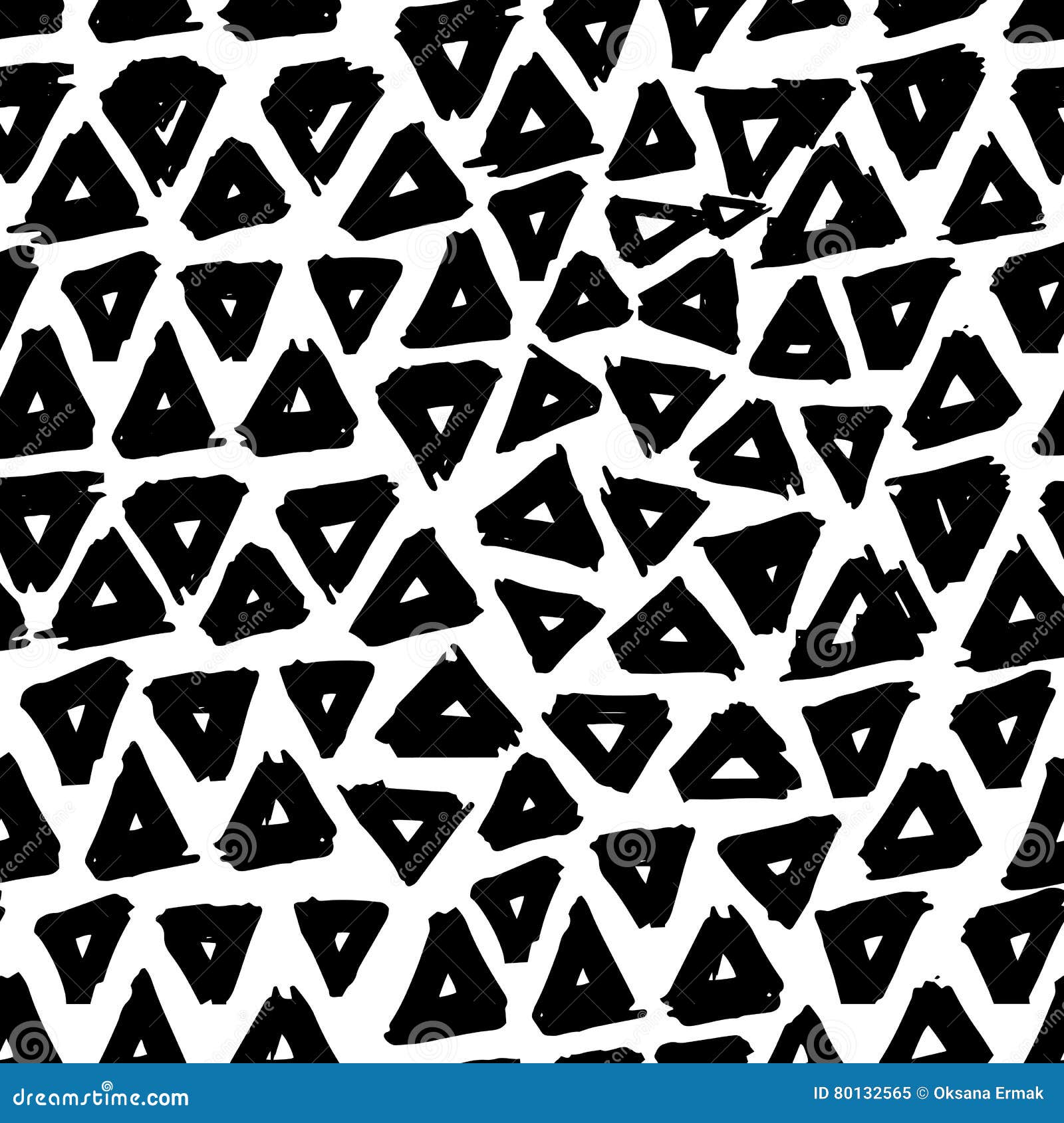 Seamless Vector Hand Drawn Triangle Pattern. Stock Vector ...