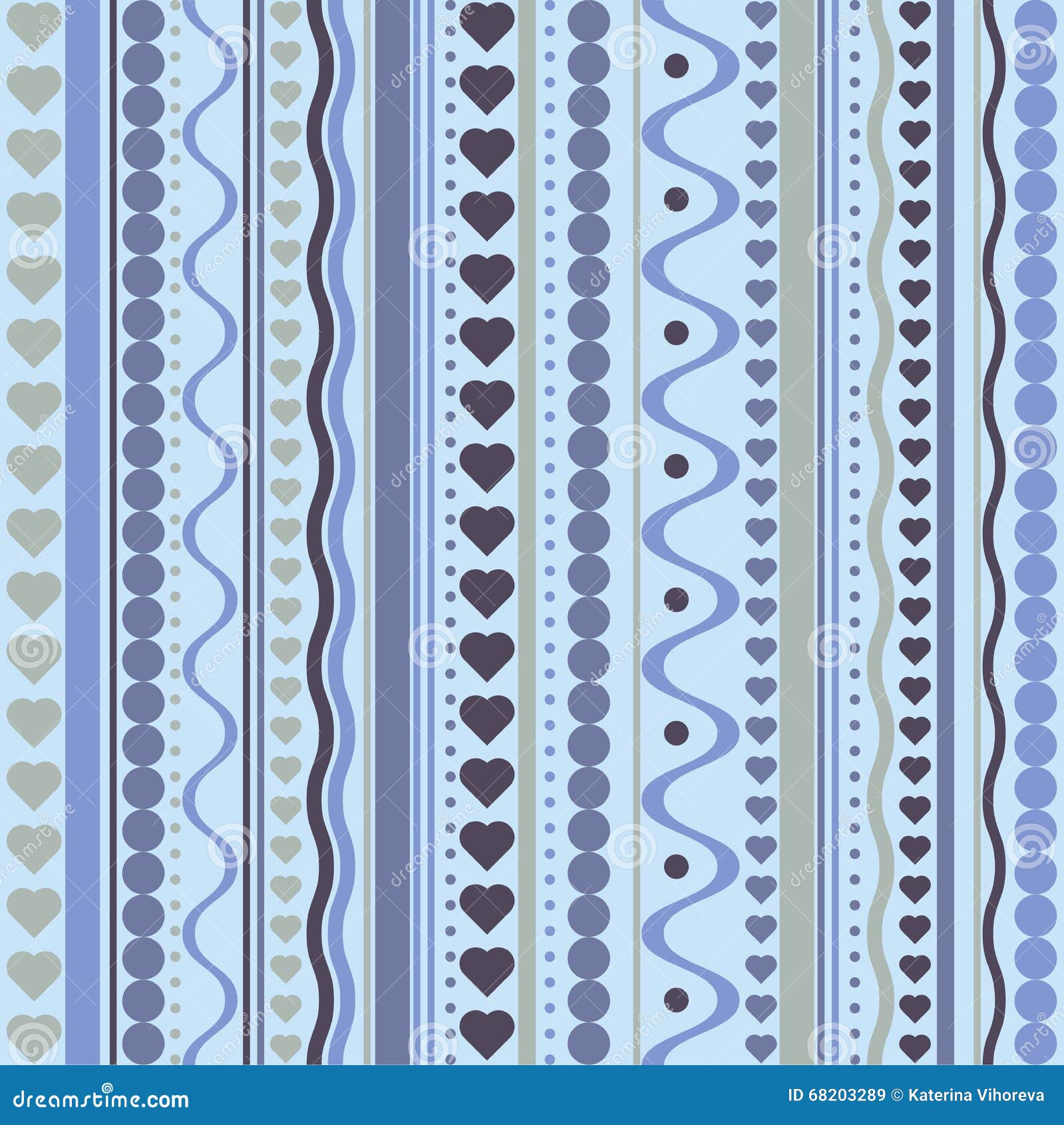 Seamless Vector Hearts and Dots Texture Pattern Stock Vector ...