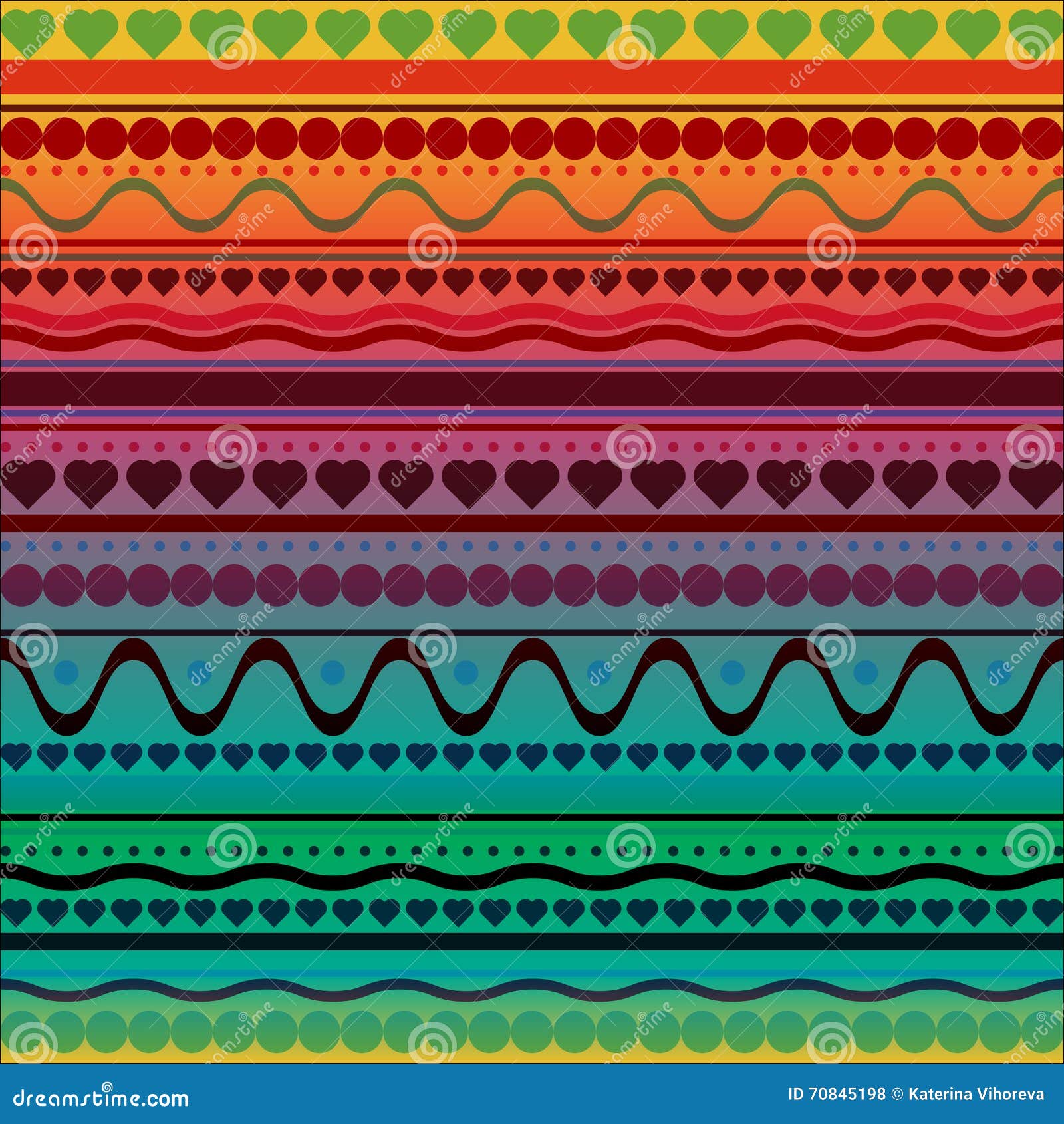 Seamless Vector Hearts and Dots Texture Pattern Stock Vector ...