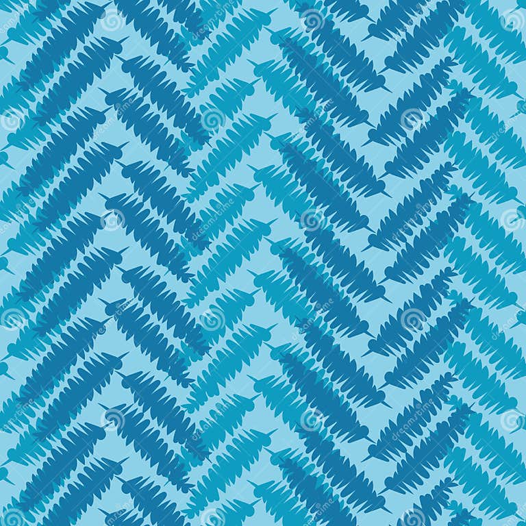 Seamless Vector Herringbone Pattern with Blue Leaves Stock Vector ...