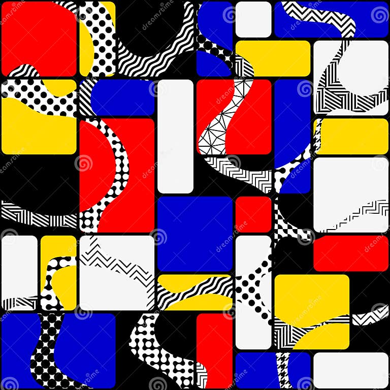 Seamless Vector Image. Abstract Geometric Pop Art Style Pattern Stock ...