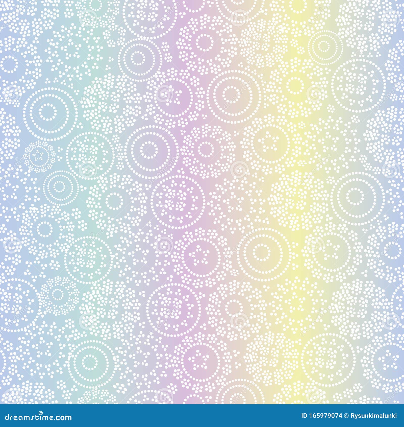 Seamless Vector Iridescent Gradient Pattern with White Dotted Circles ...