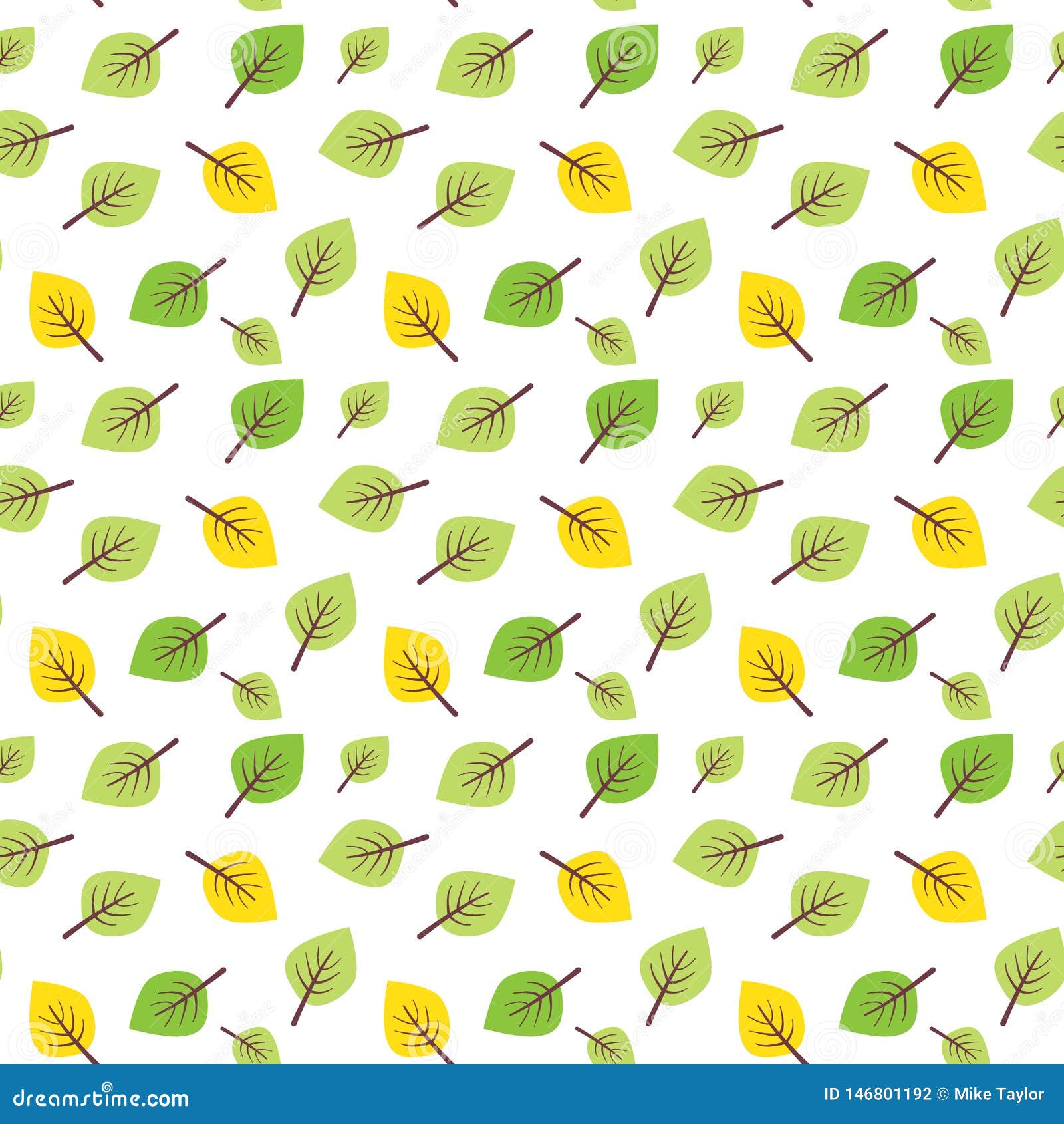 Seamless Vector Leaf Repeating Pattern Stock Vector - Illustration of ...