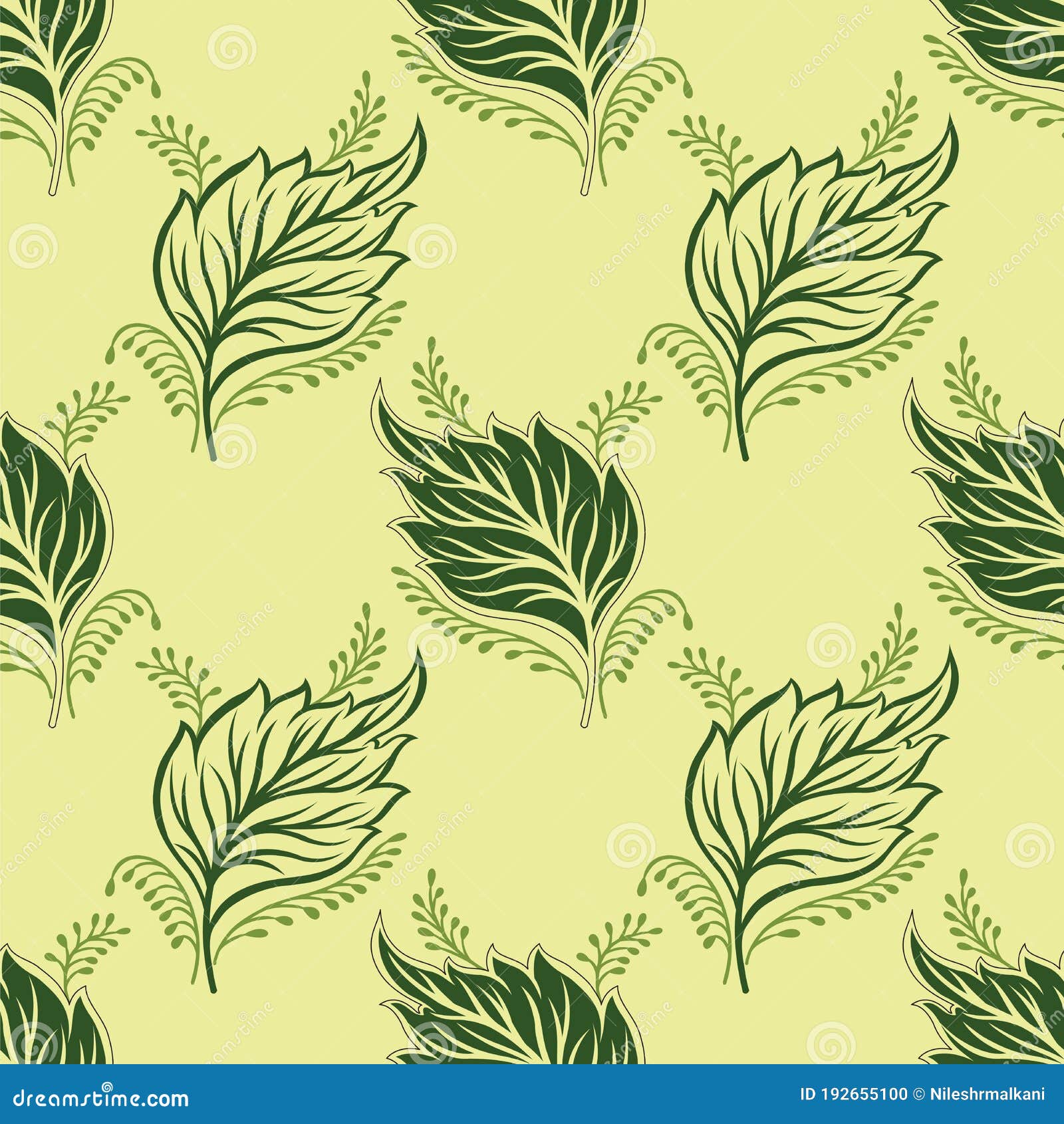 Seamless Vector Leaves Pattern Design Stock Vector - Illustration of ...
