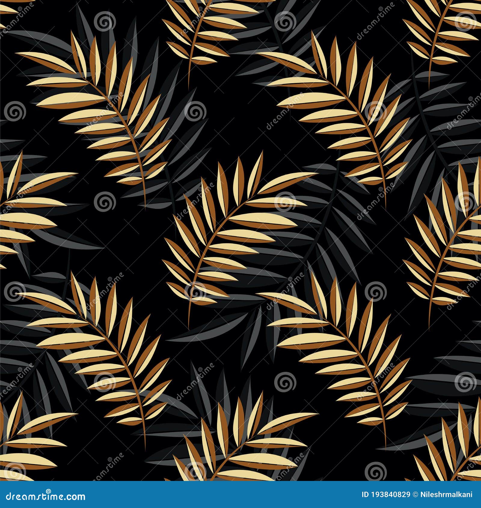 Seamless Vector Leaves Pattern Design Stock Vector - Illustration of ...