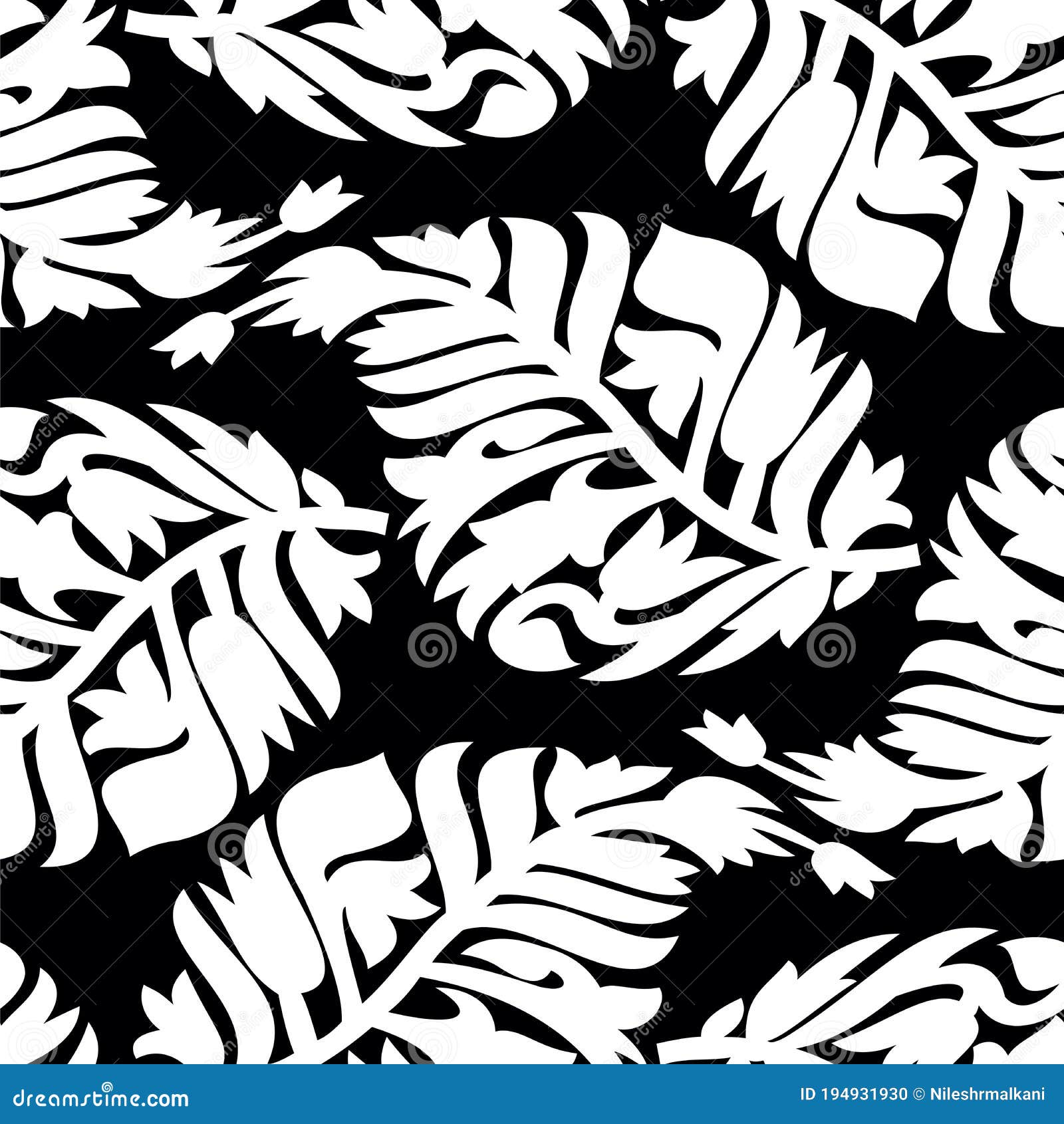 Seamless Vector Leaves Pattern Design Stock Vector - Illustration of ...