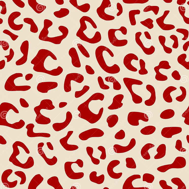 Seamless Vector Leopard Pattern Design, Animal Red and Brown Tile Print ...