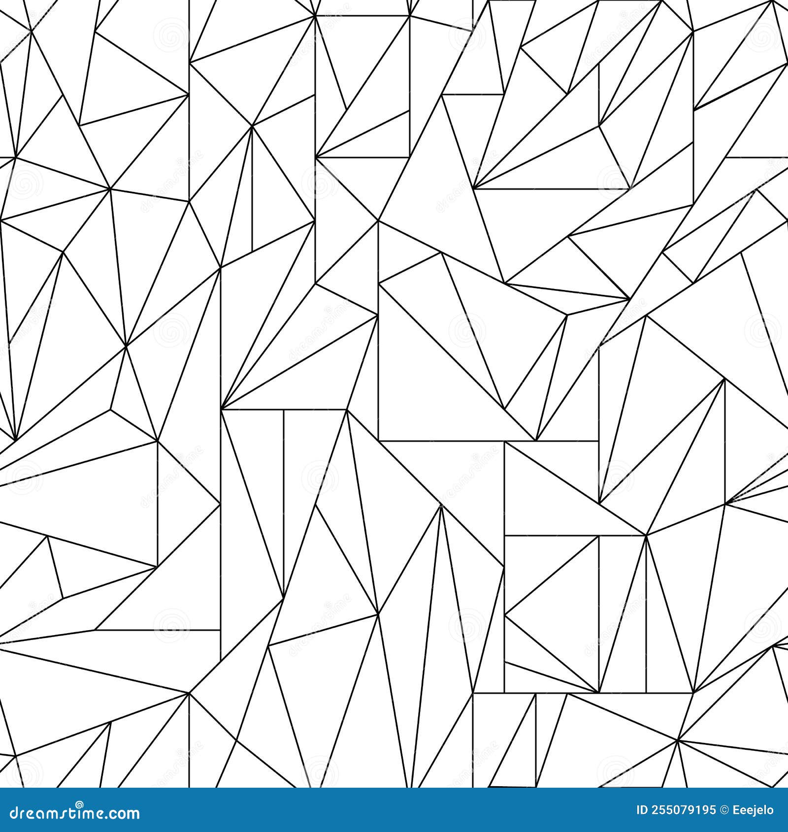 Seamless Vector Linear Black and White Pattern of Triangles. Seamless ...