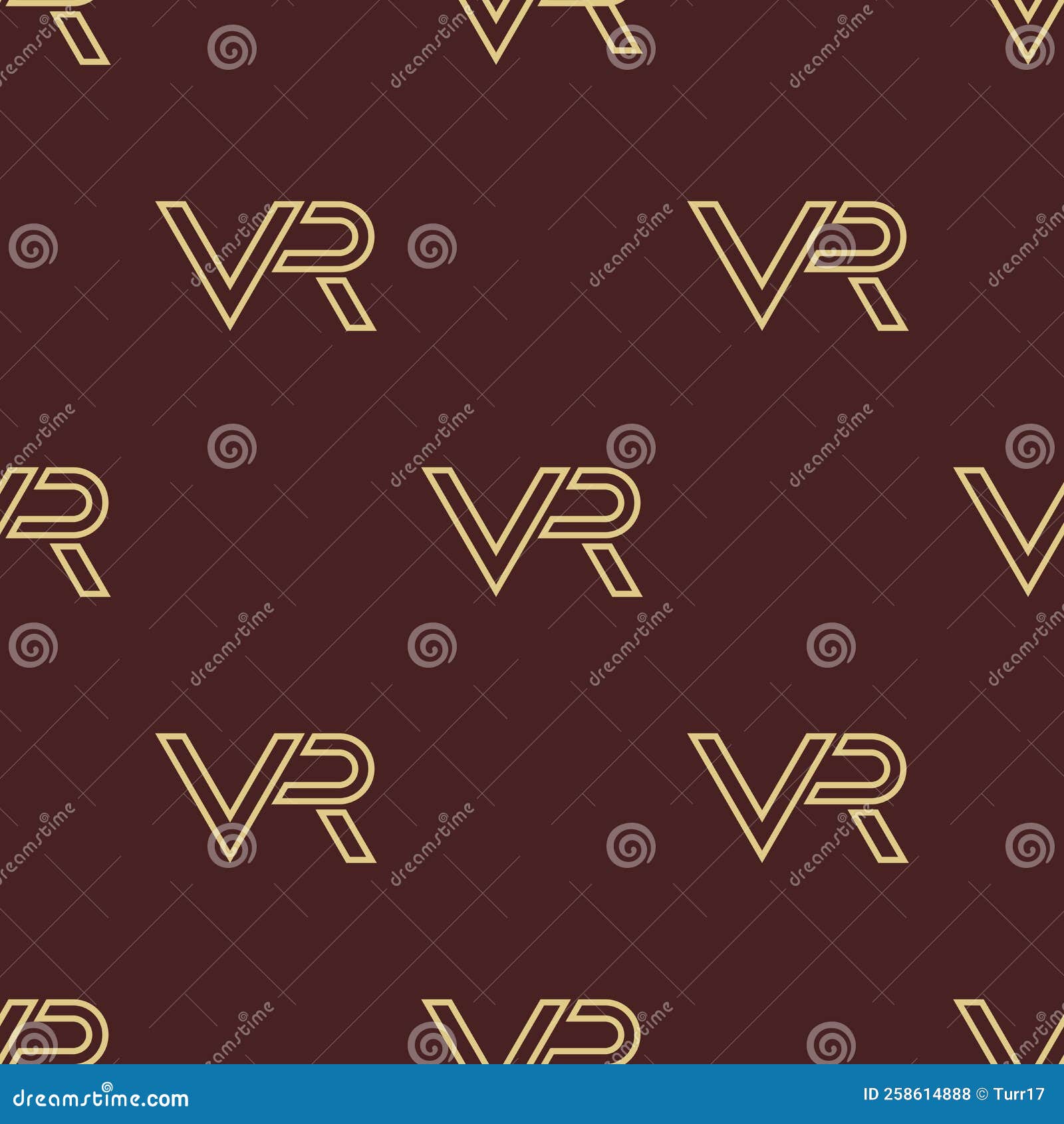 Seamless Vector Modern Pattern with VR Logos Stock Vector ...